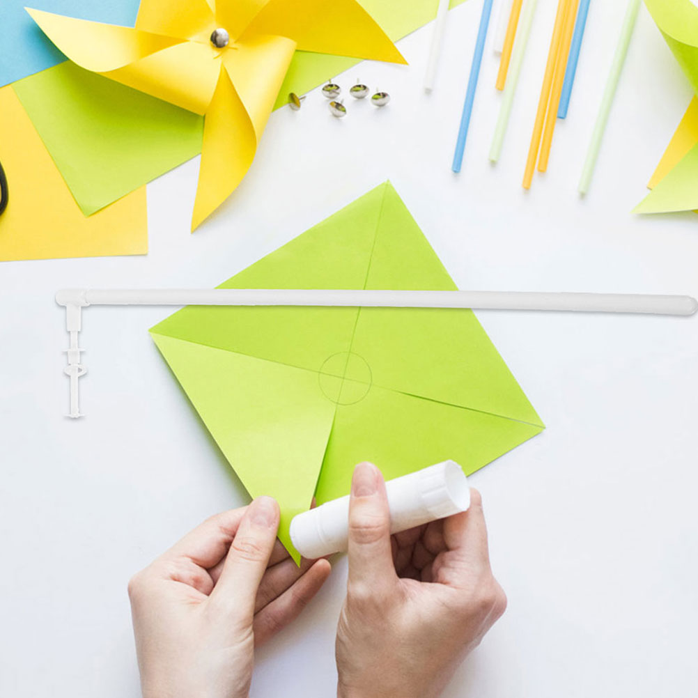 KALLORY 20 Pcs DIY Pinwheels Craft White Solid Windmill Pole - Walmart.com