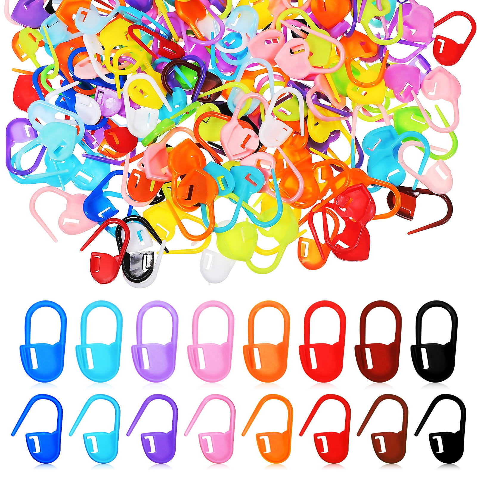 KALLORY Stitch Counters for Knitting Assorted Color Plastic 200Pcs 0 ...