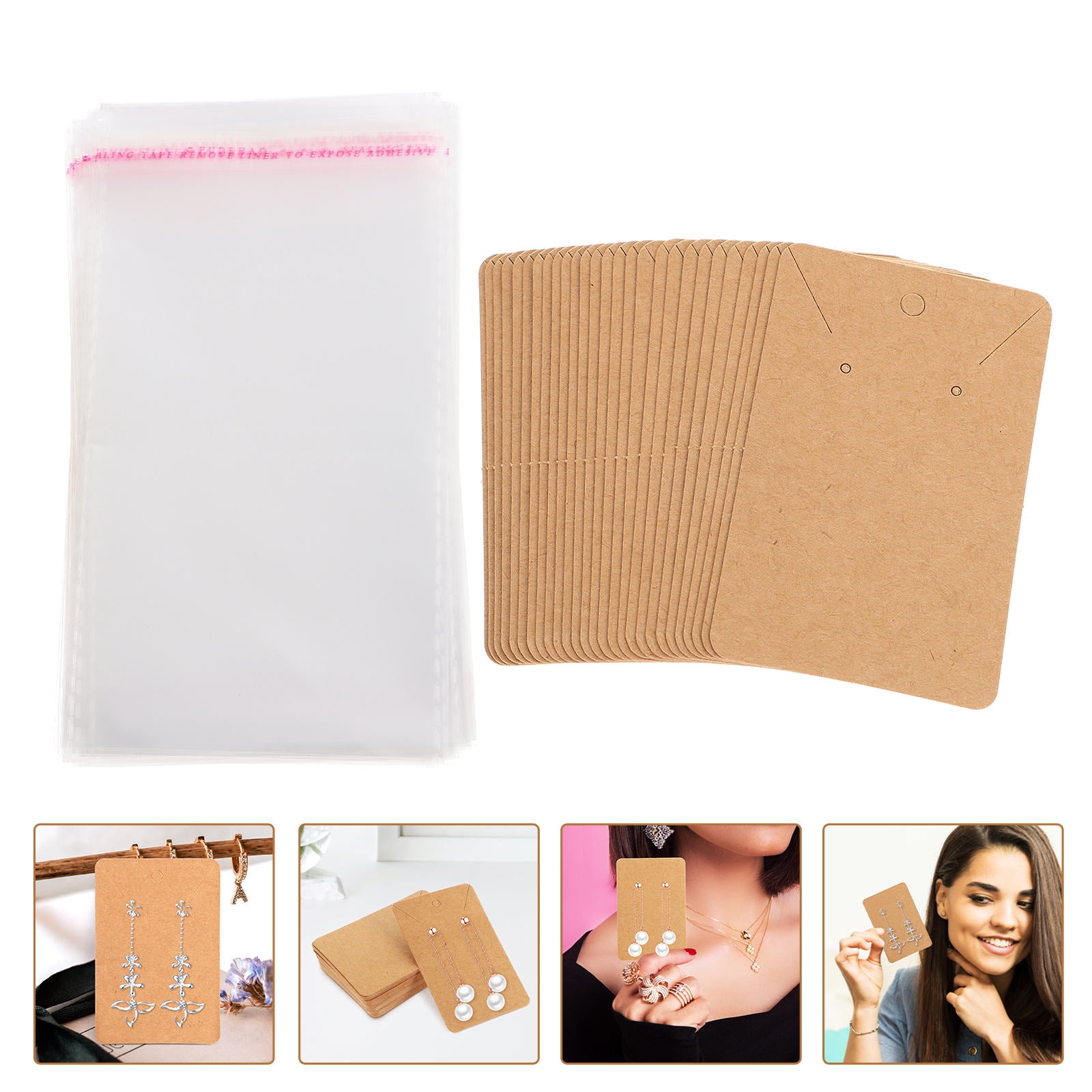 KALLORY 200Pcs Earrings Display Hanging Cards Jewelry Holder Cards for ...
