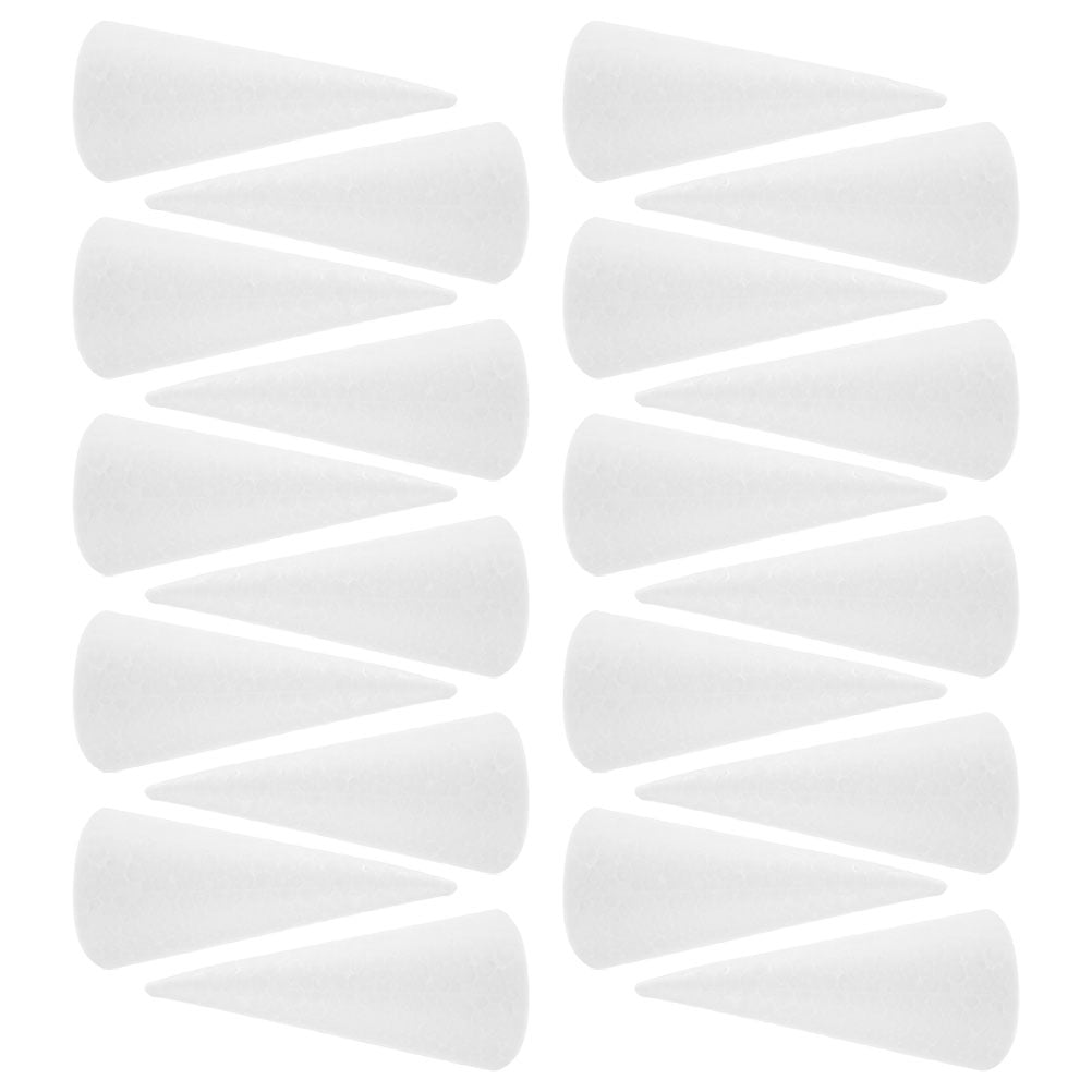 KALLORY 20Pcs Cone Shaped Polystyrene Foam Cone for Holiday Decorations ...