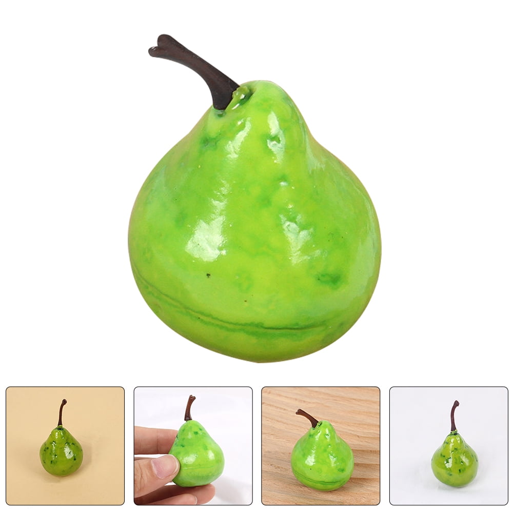 KALLORY 20Pcs Realistic Fake Fruit Pear Shaped Green Foam for Home ...