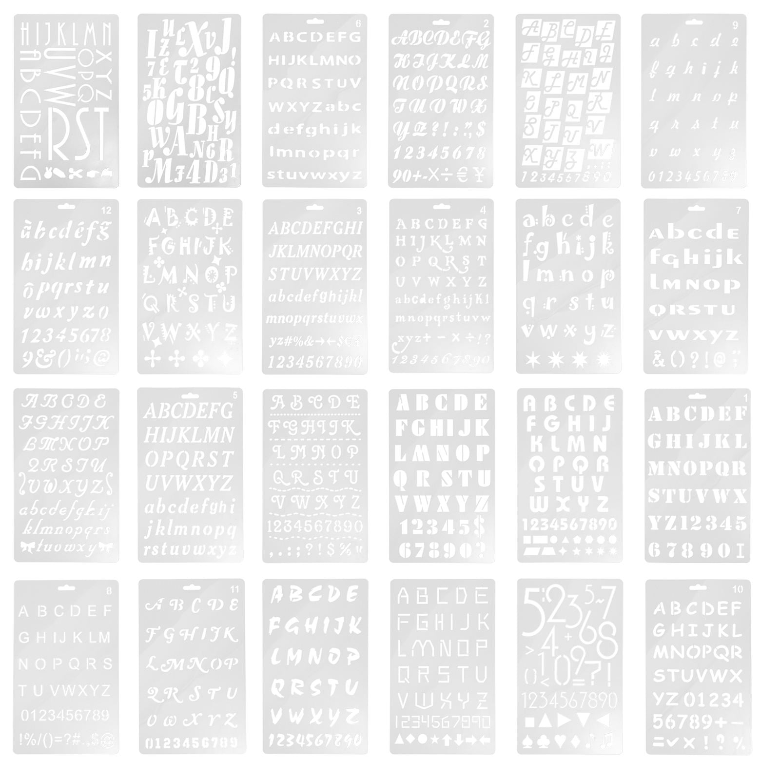 KALLORY 24Pcs Alphabet Letter Stencils Number Letter Painting Stencils ...