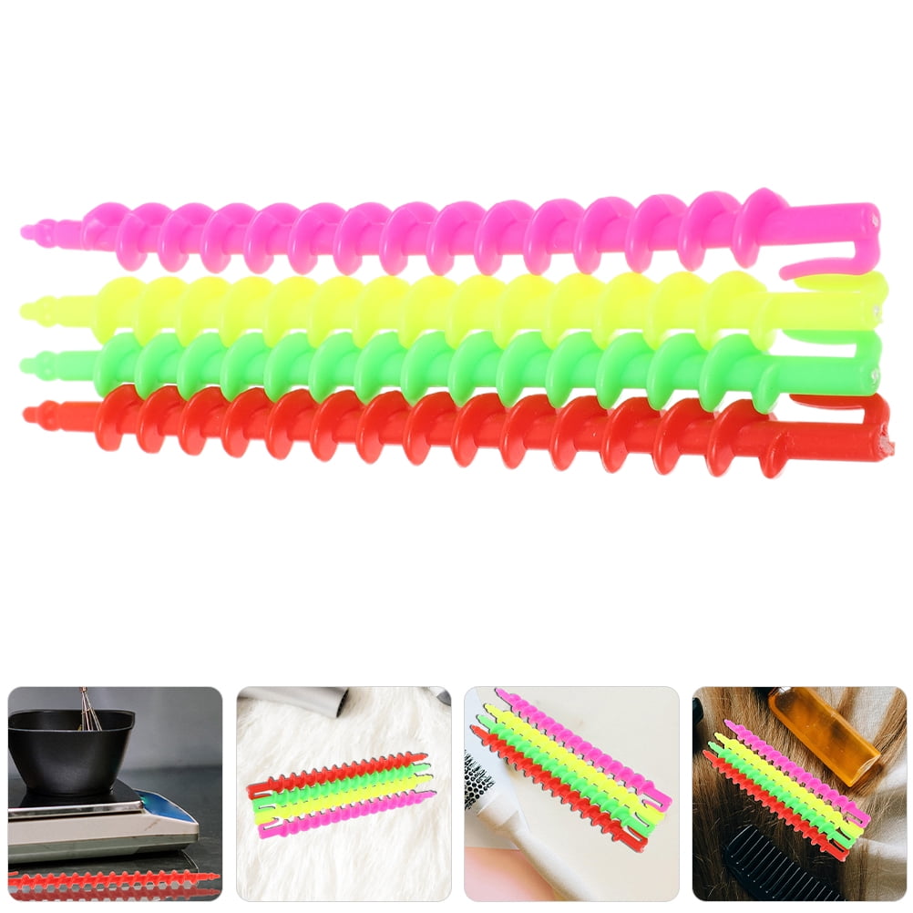 KALLORY 26Pcs No Heat Spiral Hair Curlers Assorted Color Plastic Perm ...
