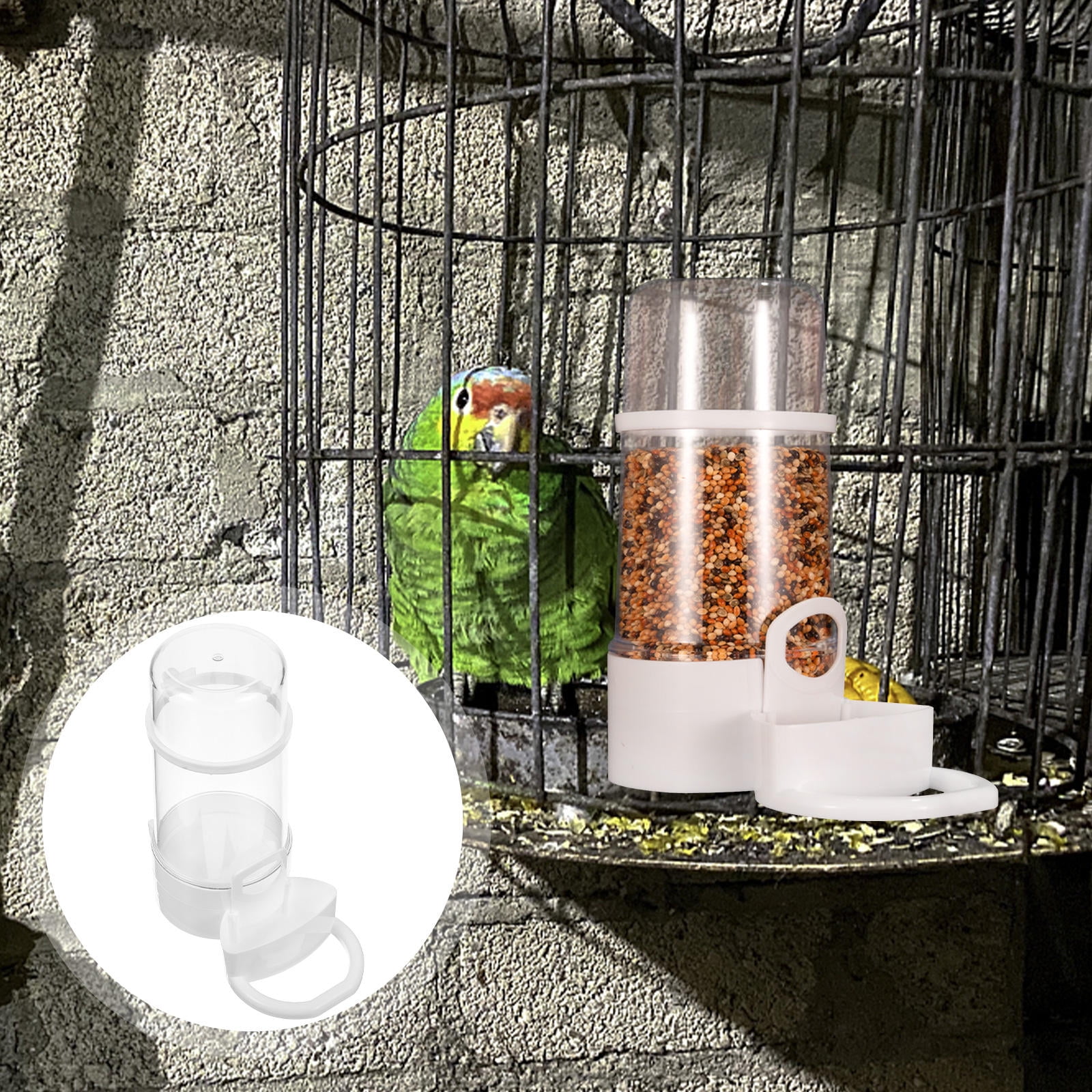 KALLORY 2Pack Plastic Rectangular Bird Feeders Hanging Bird Waterer for ...