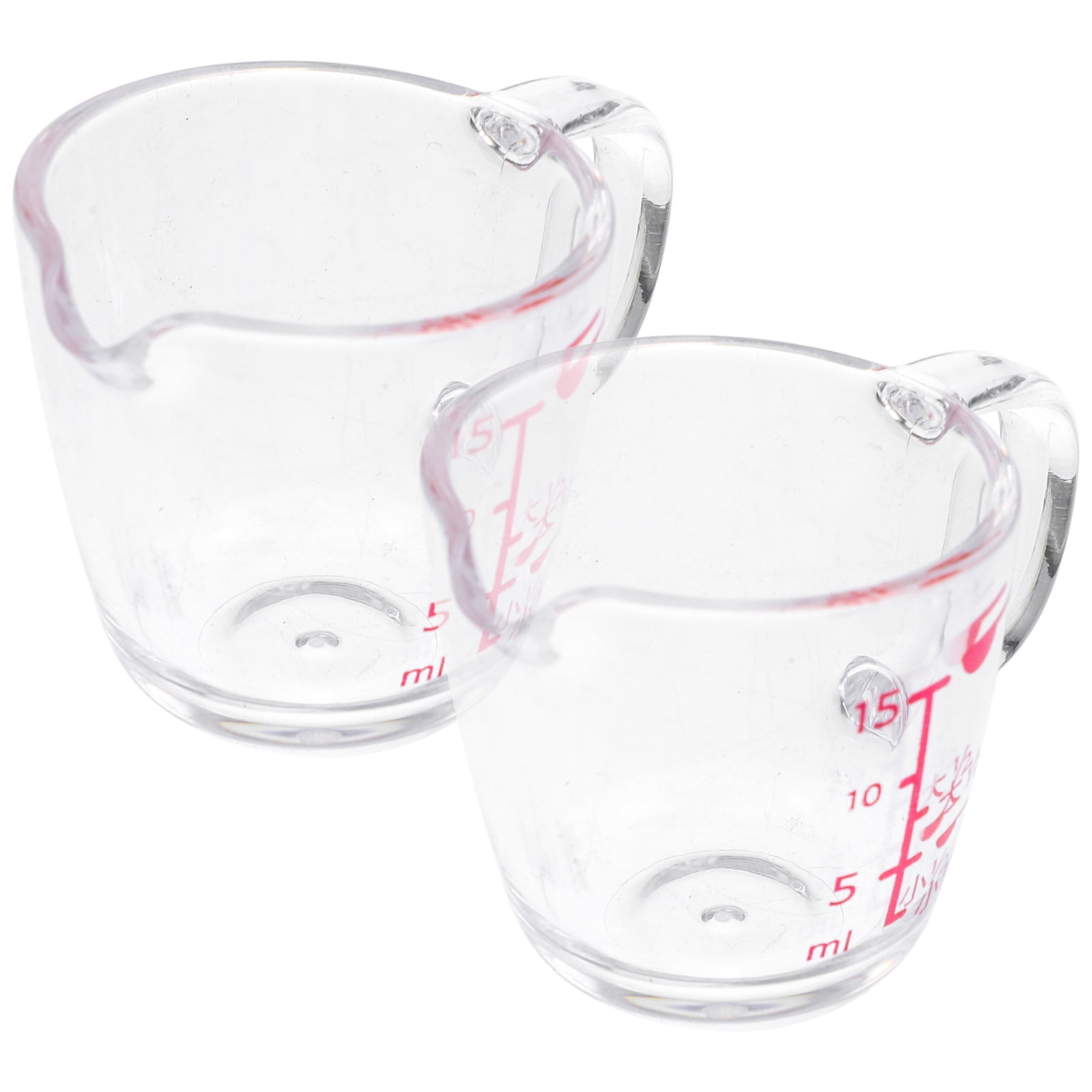 KALLORY 2Pcs Small Graduated Glass Measuring Cup with Comfortable ...