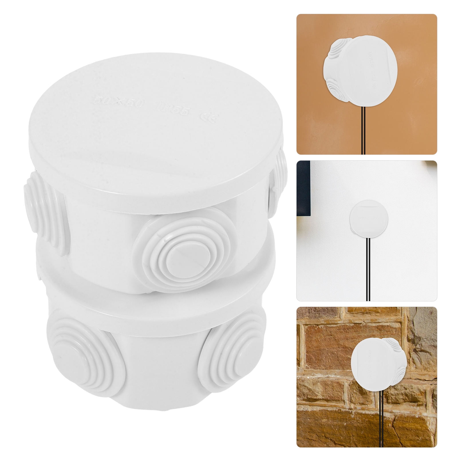 KALLORY 2Pcs Plastic Junction Box for Outdoor Use Square White with ...