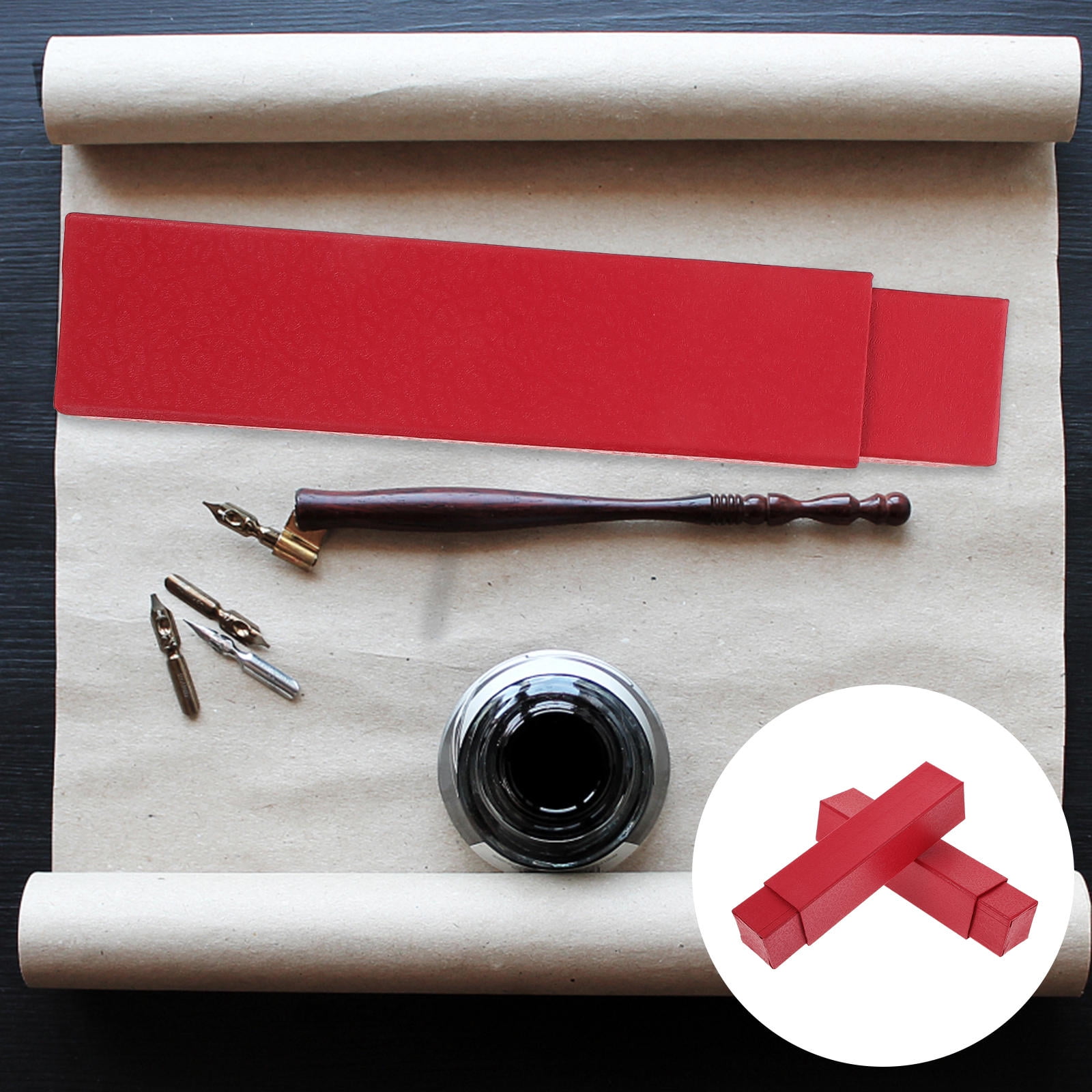 KALLORY 2Pcs Red Paper Scroll Calligraphy Work Storage Boxes for ...