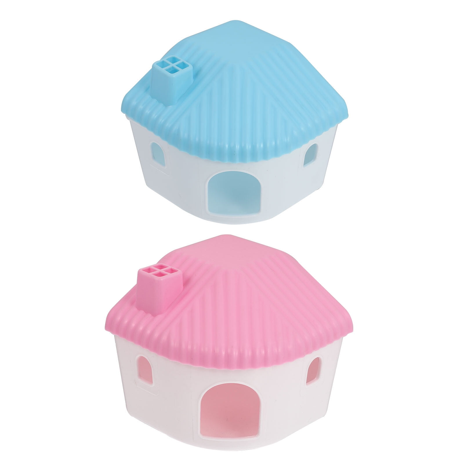 KALLORY 2Pcs Small Hamster Hideout Plastic Square for Hamster Hut with ...