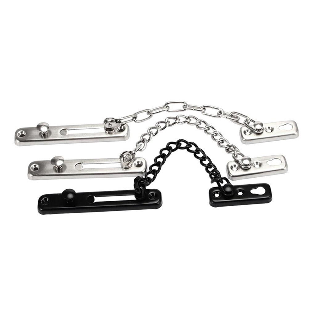 KALLORY 2Set Black Stainless Steel Door Security Chain for Indoor ...