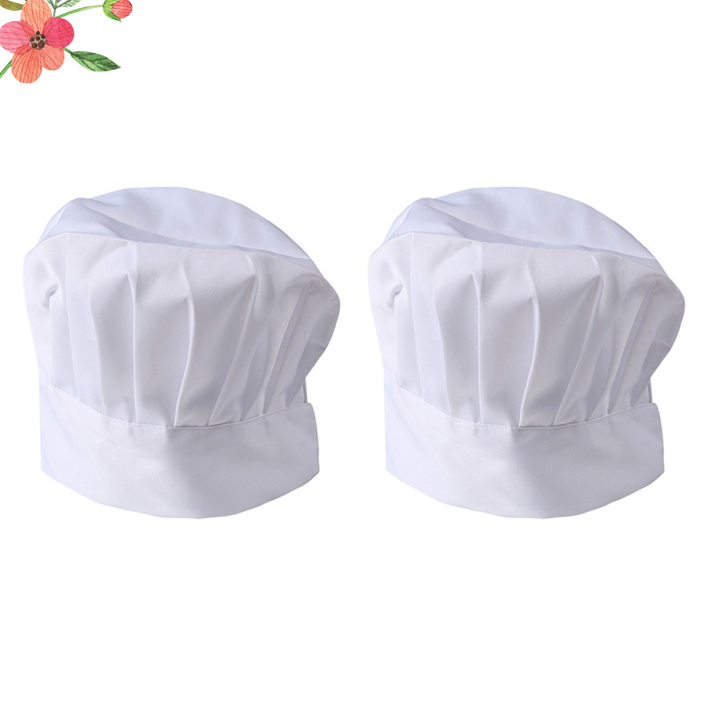 KALLORY 2Set Cleaning Working Cap for Cooking White Polyester Fibre for ...