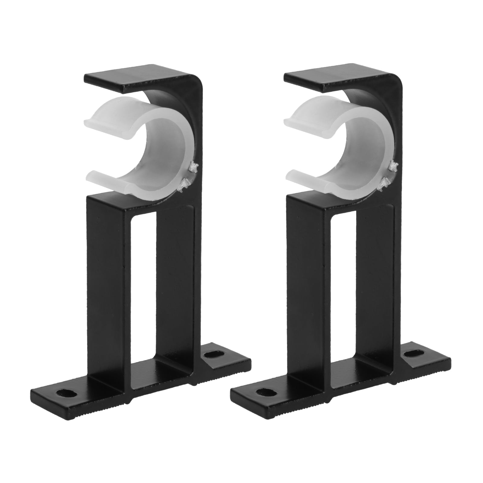 KALLORY 2Set Drapery Rod Mount Brackets Square Black for Homeowners and ...