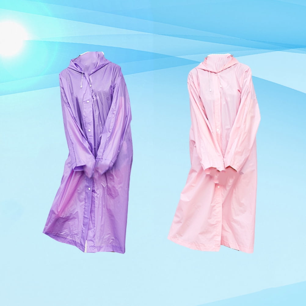 KALLORY 2Set Reusable Adults Raincoats Portable Lightweight EVA Water ...