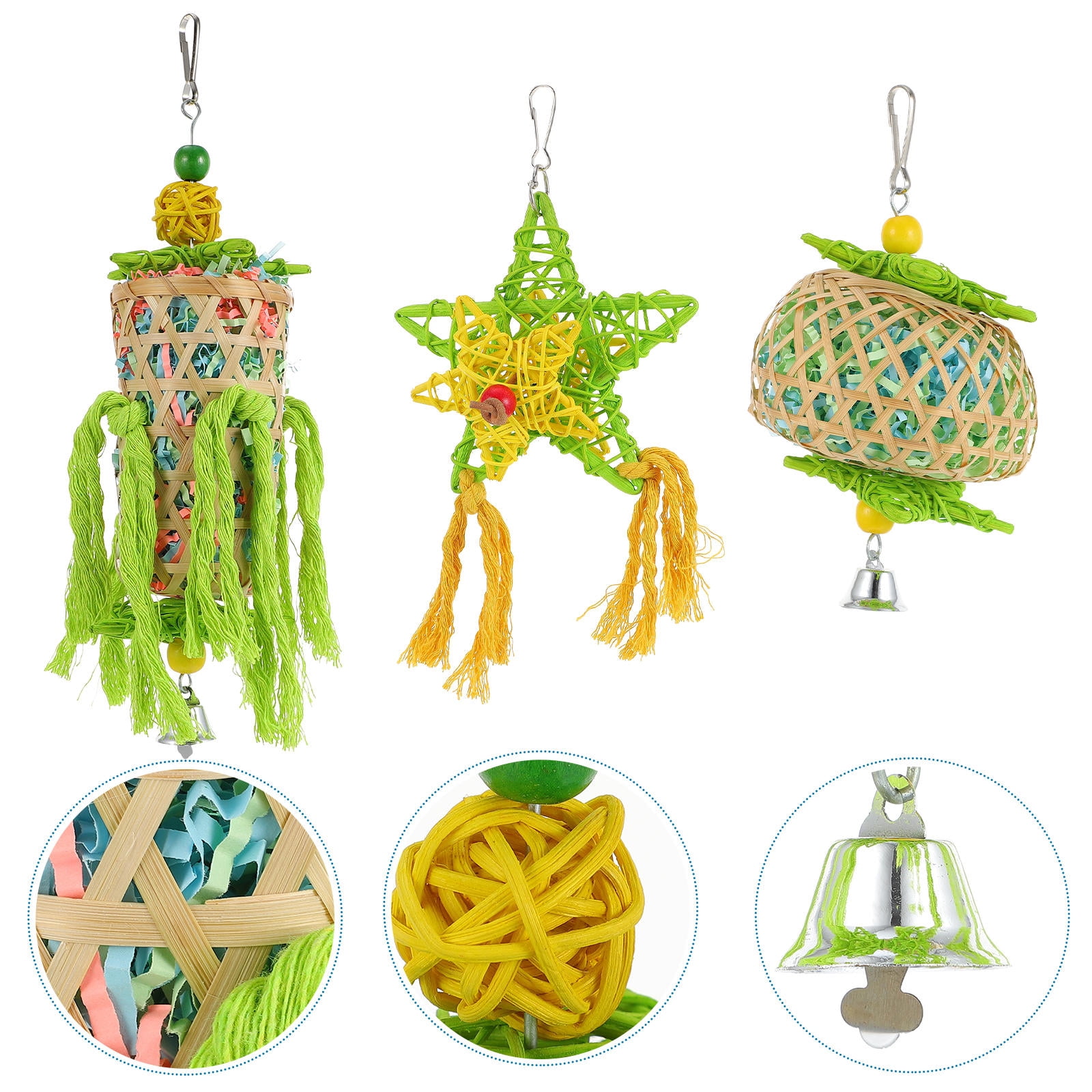 KALLORY 3 Pcs Bird Cardboard with Chewing Toys Birds Parrot Mental ...