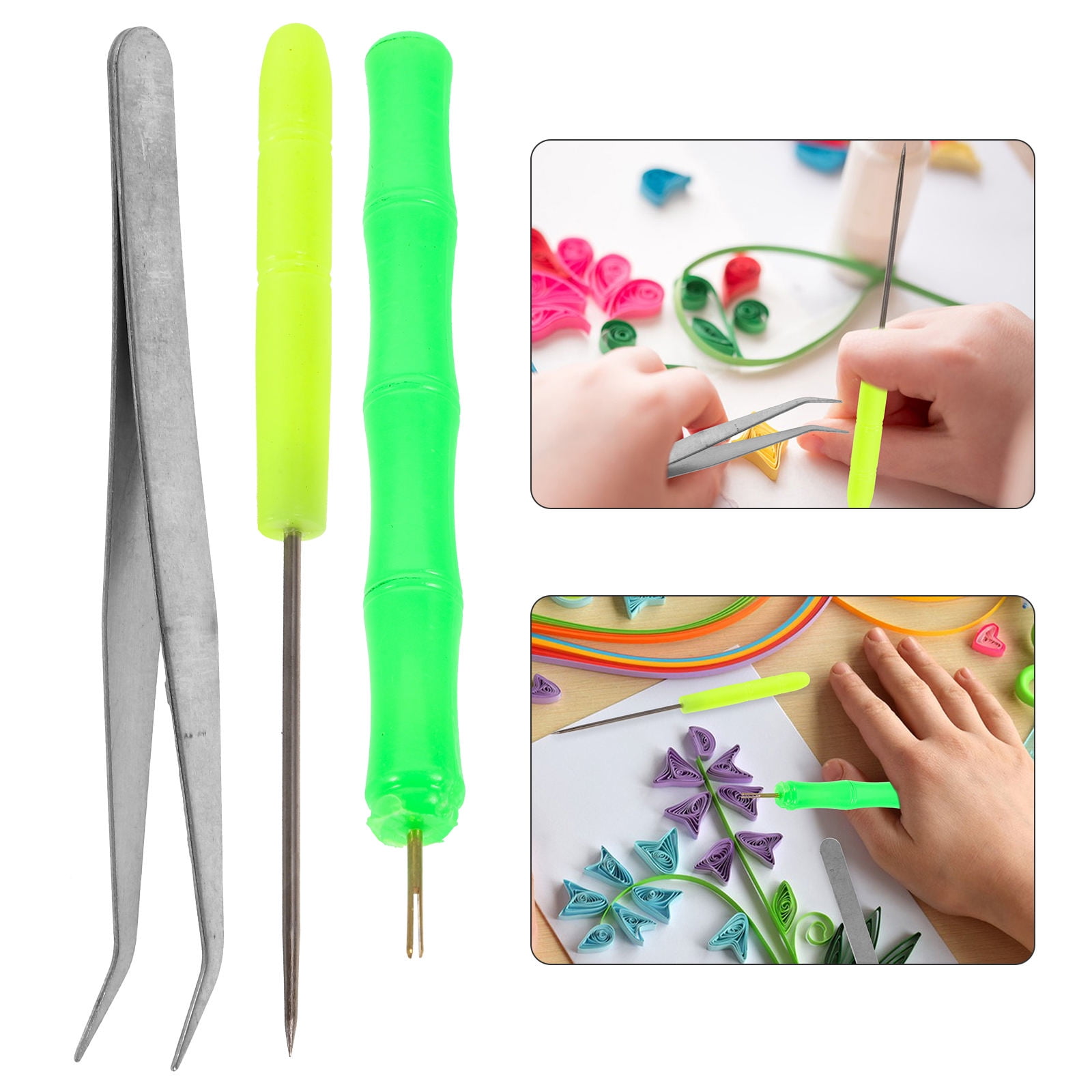 KALLORY 3 Pcs Quilling Needle Pen Home DIY Paper Craft Slotted Tool ...