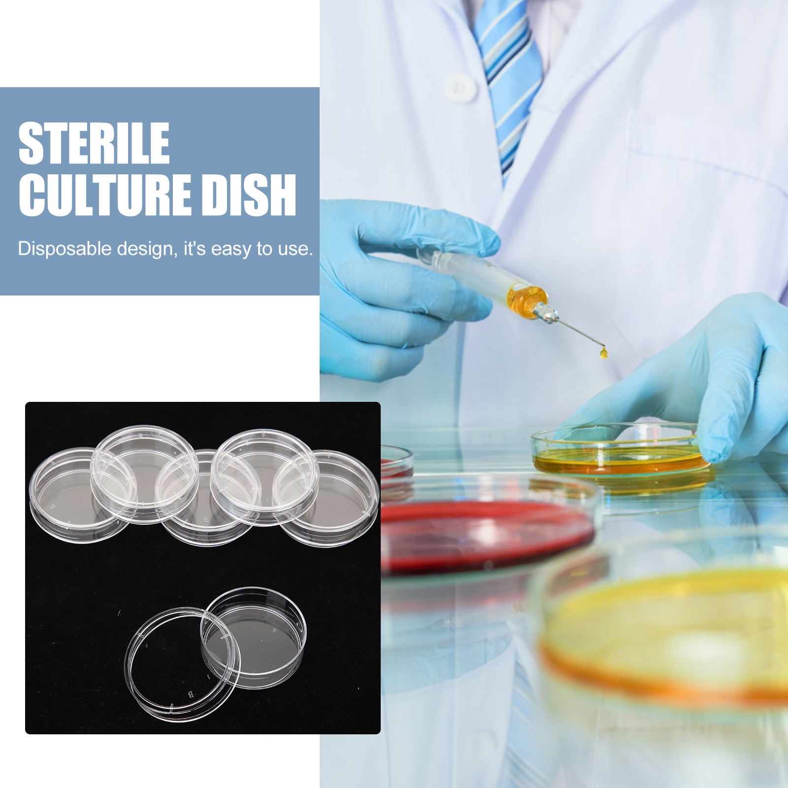 KALLORY 30 Pcs Laboratory Tissue Culture Plate Petri Dish Chemical ...