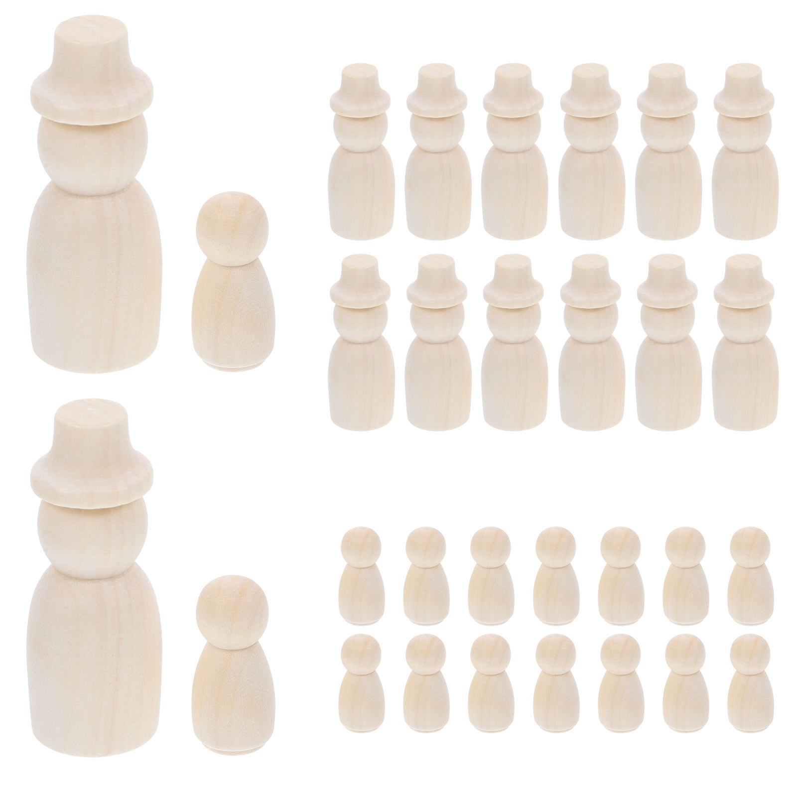 KALLORY 30Pcs Wooden Peg Dolls Unfinished Diy Dolls Pegs Children Toys ...