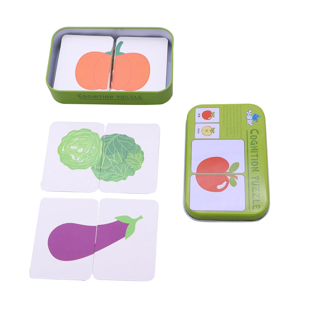 KALLORY 32 Pcs Flashcards Toddler Educational Toys Fruits and ...