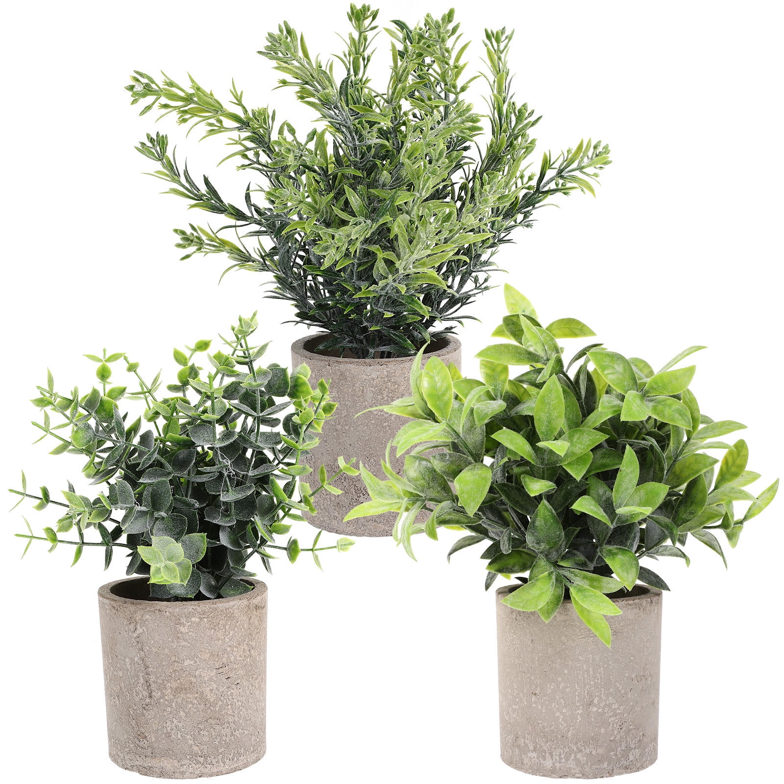 KALLORY 3Pcs Artificial Bonsai Plants Greenery Table Decor Lifelike ...