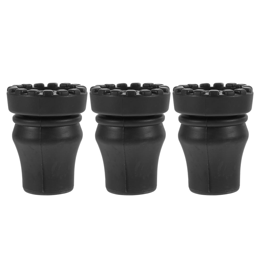KALLORY 3Pcs Black Rubber Climbing Cane Foot Covers for Anti Skid and ...