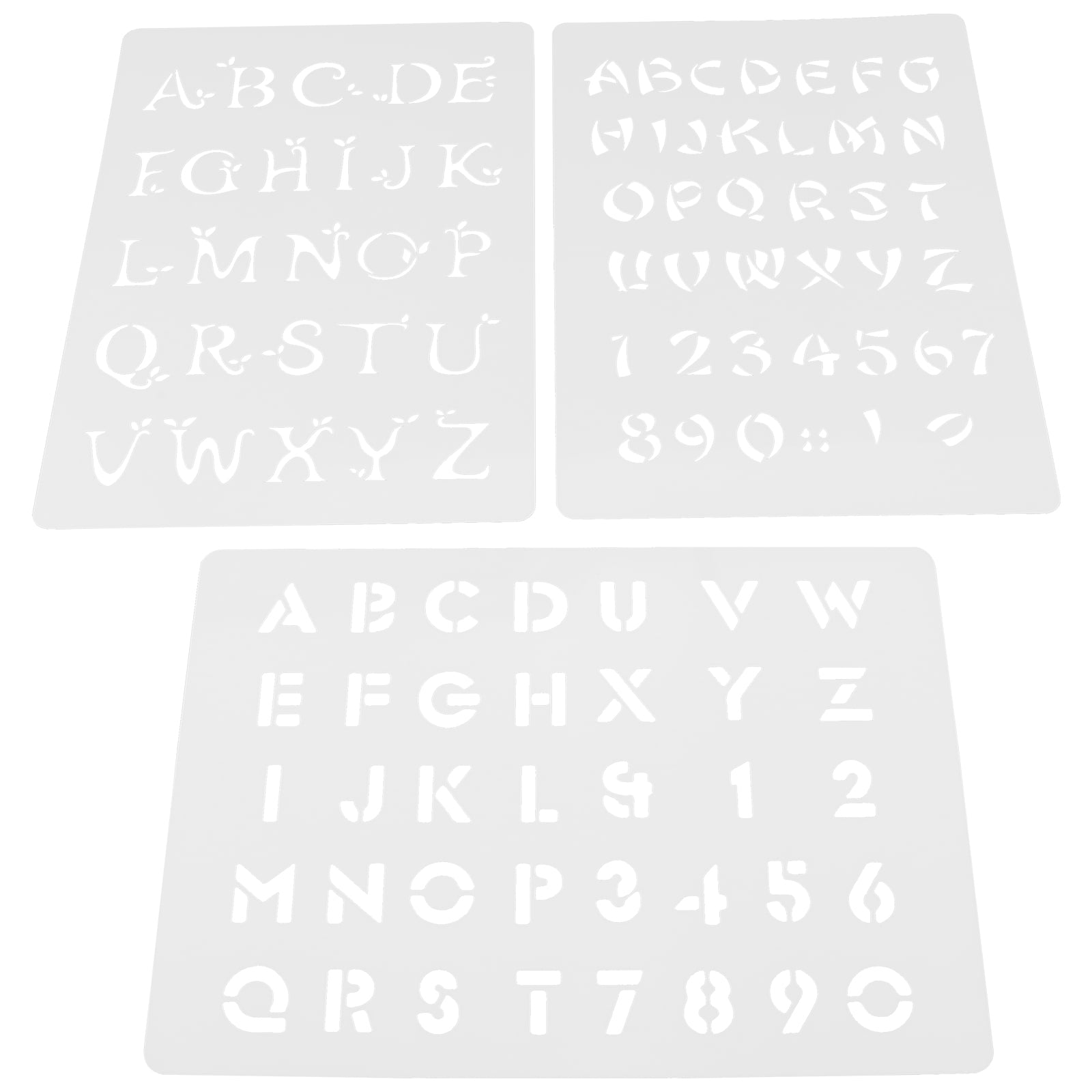 KALLORY 3Pcs Letters Painting Kit Plastic Letter Stencils for Crafts ...