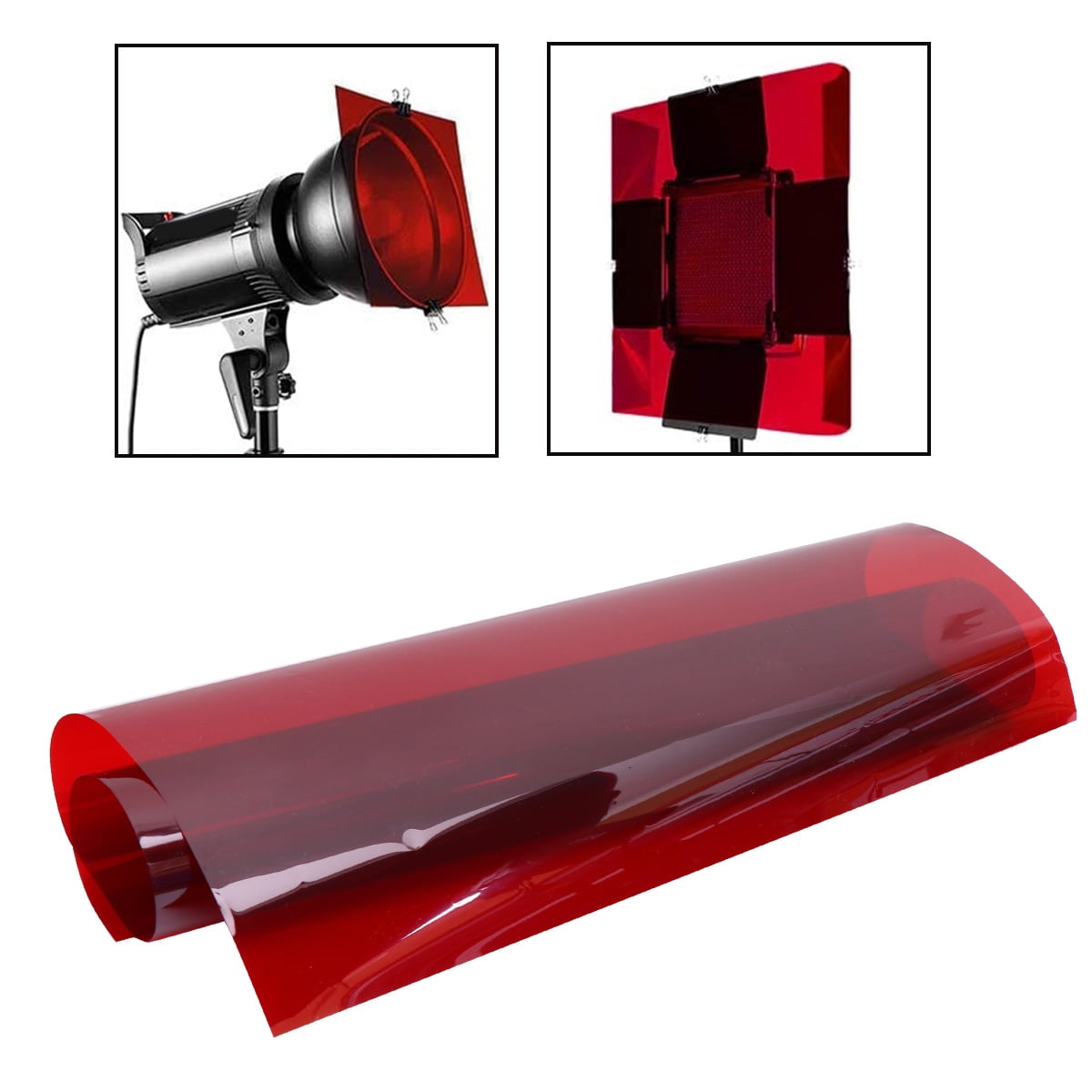 KALLORY 3Pcs Red Color Filter Gel Cards for Camera Flash Speedlight ...