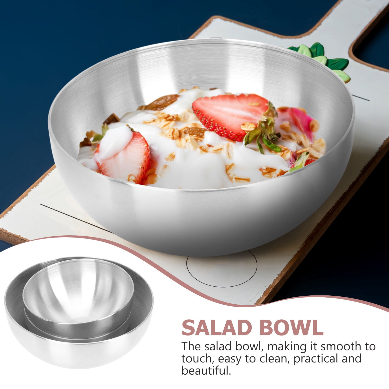 KALLORY 3Pcs Stainless Steel Bowl Storage For Restaurants And Bars ...