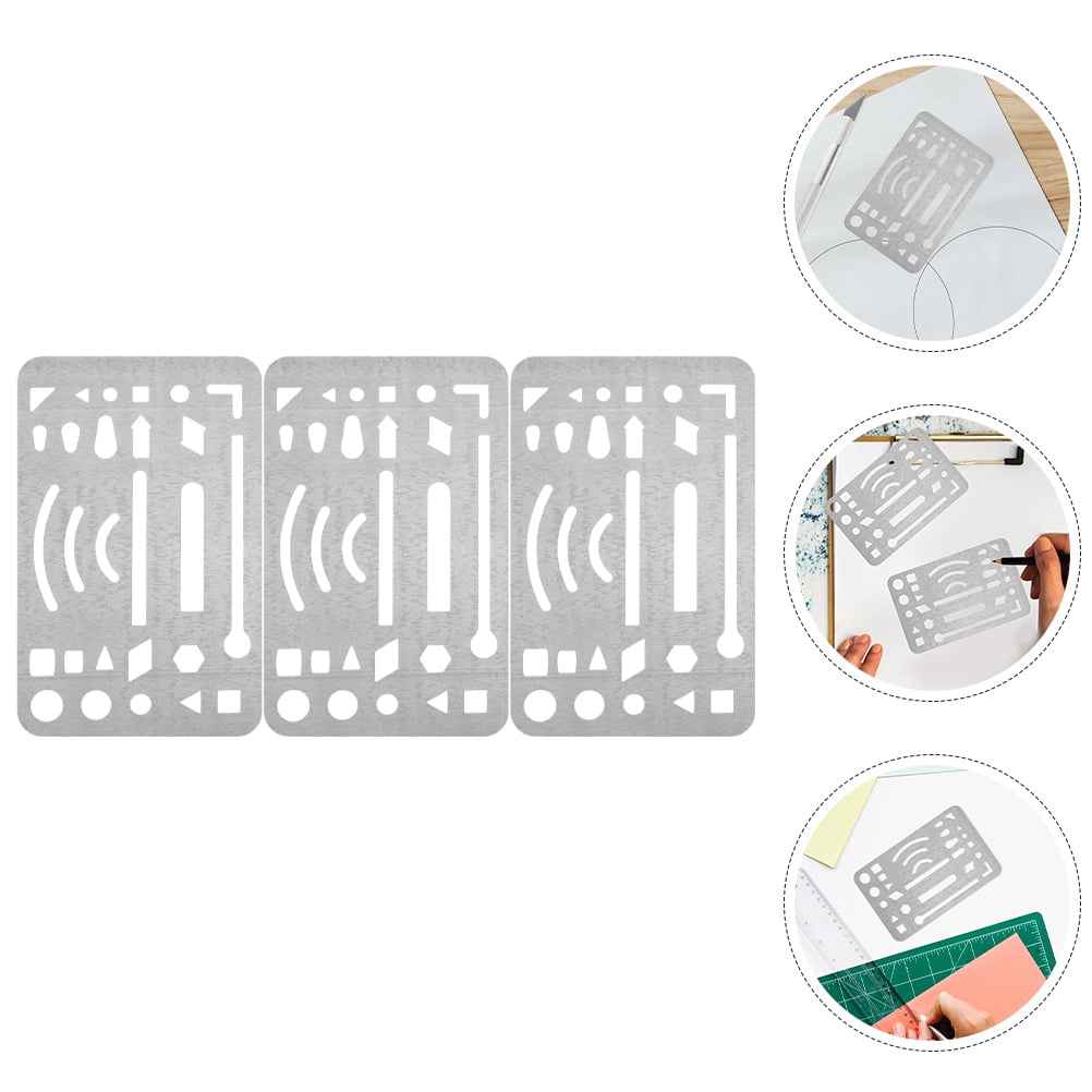 KALLORY 3-Piece Stainless Steel Erasing Shield Set for Artists, Drawing ...
