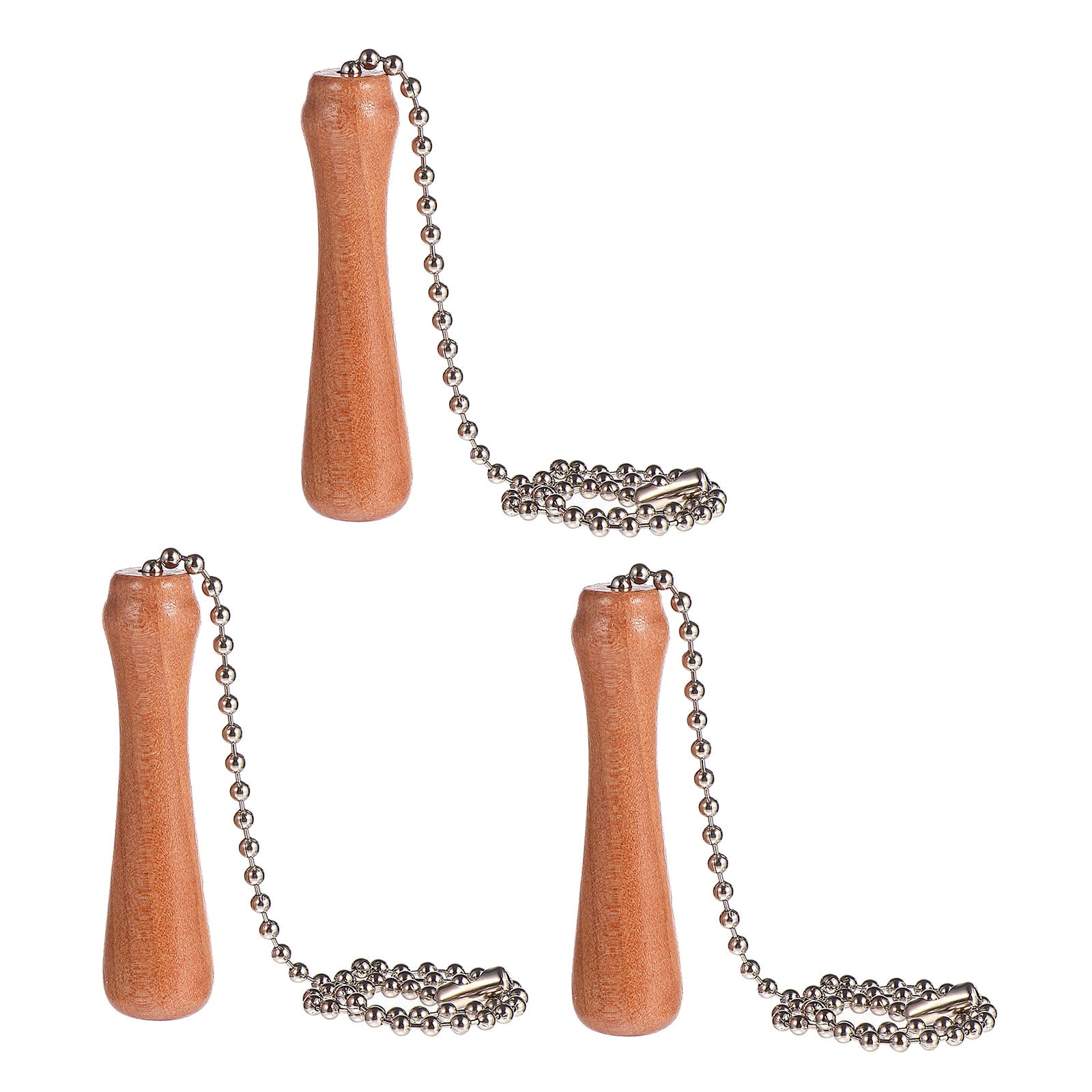 KALLORY 3Pcs Wooden Stick Fan Pull Chains Assorted Color Round for ...