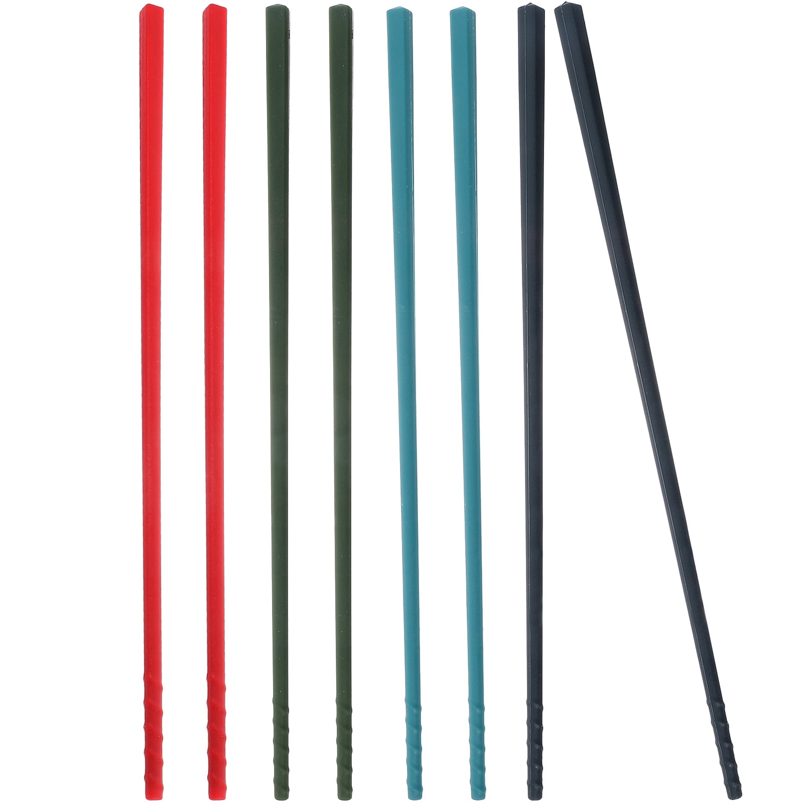 KALLORY 4 Pairs Chopsticks Set Assorted Color Cylindrical Nonstick for ...