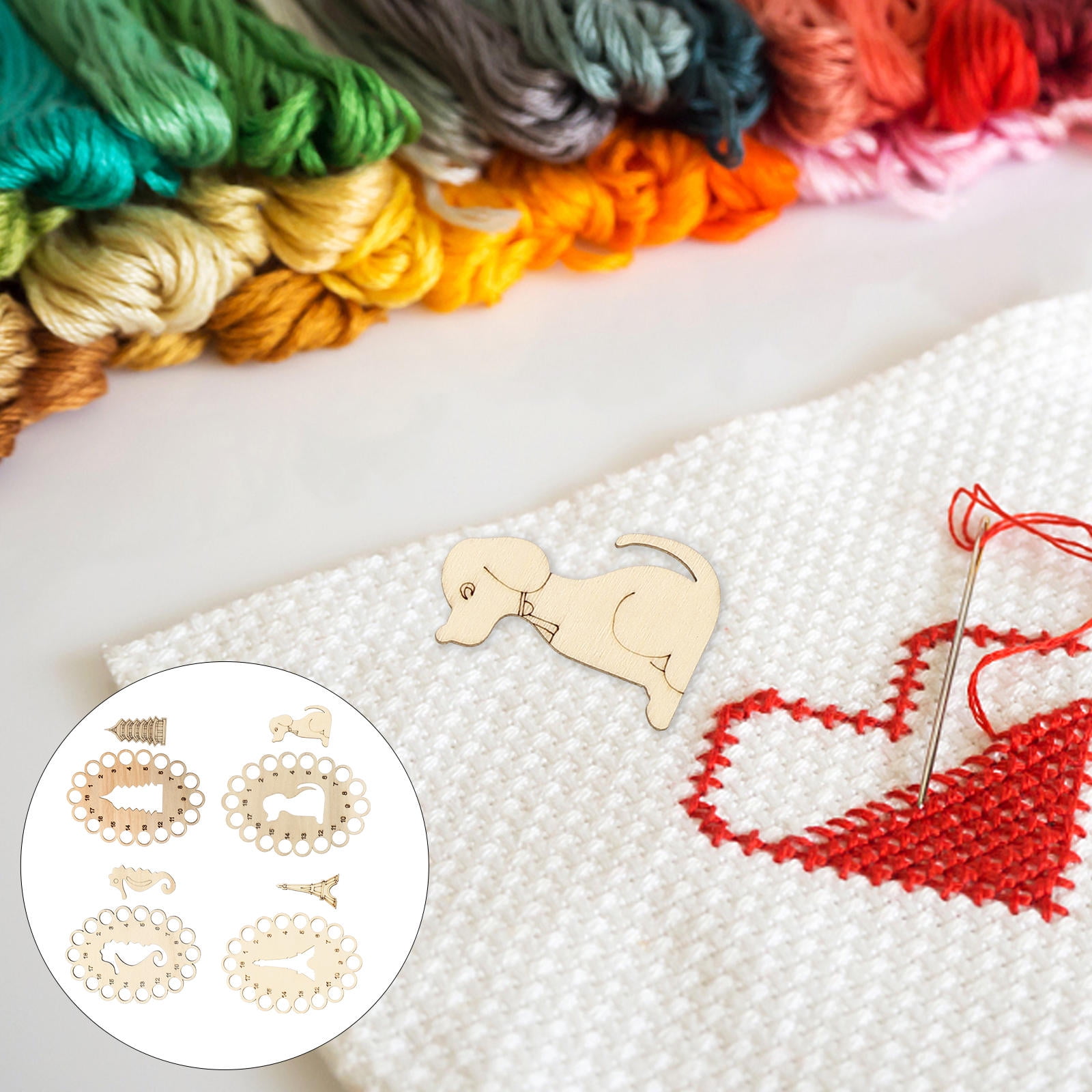 KALLORY 4 Pcs Cross Stitch Thread Board Holder Splitter Spool Organizer Sewing Storage - Walmart.com