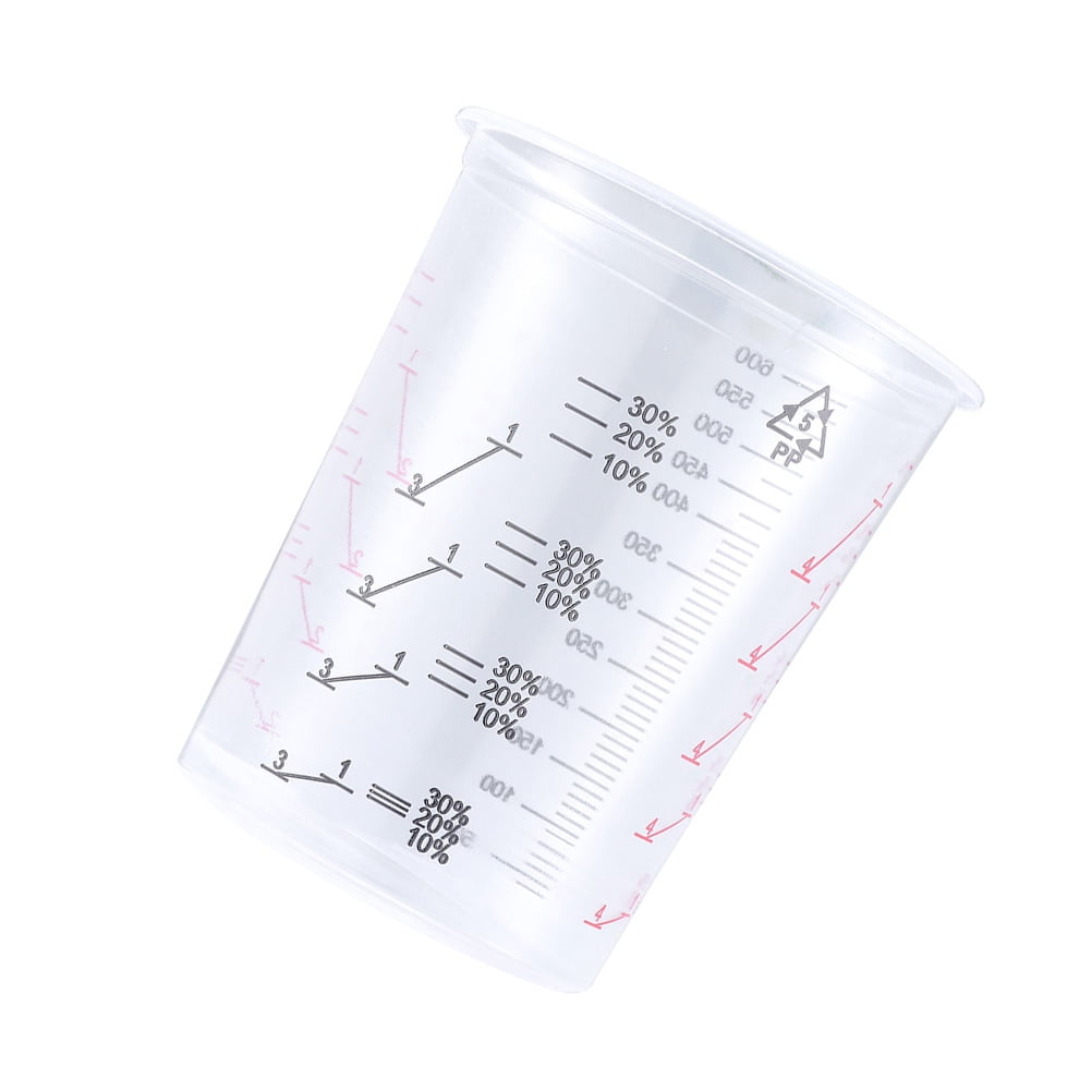 KALLORY 4 Pcs Transparent Measuring Cup Oil Paint Scale Measurement ...