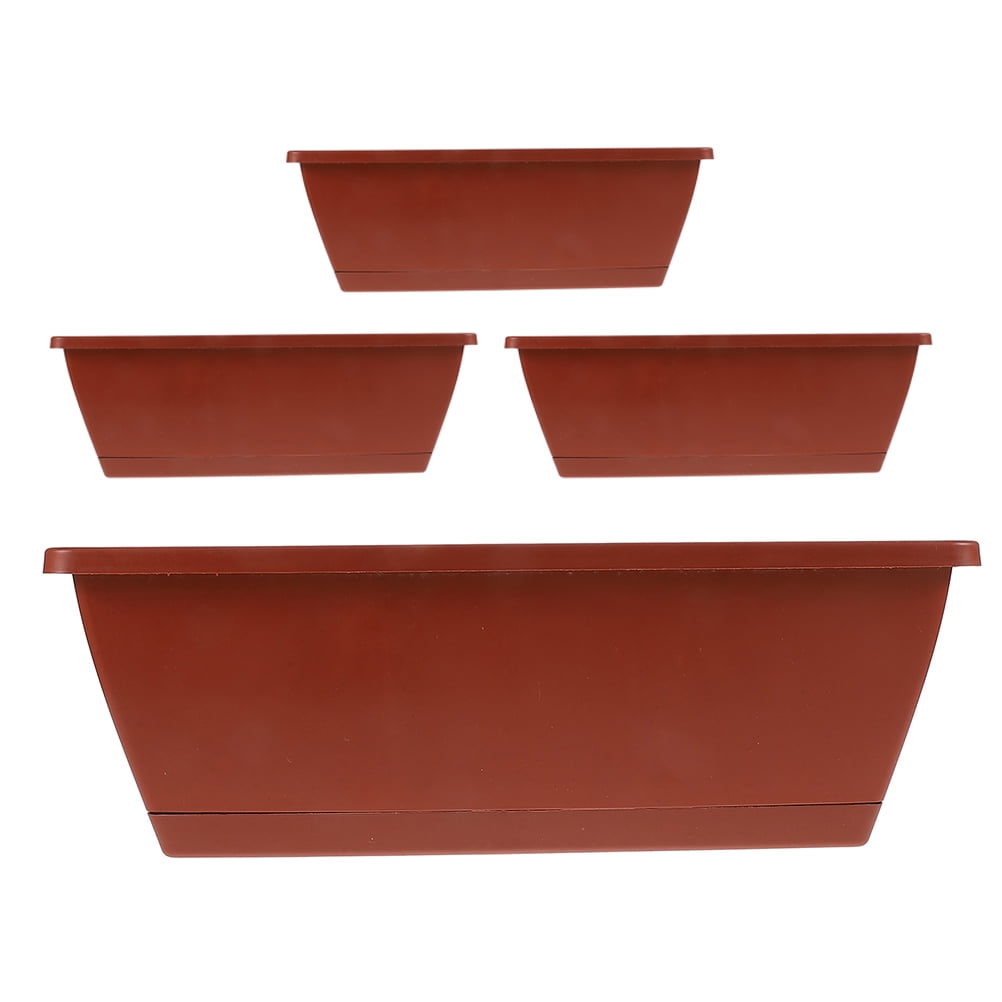 KALLORY 4 Sets Windowsill Pots Rectangular Planting Trough - Walmart.com
