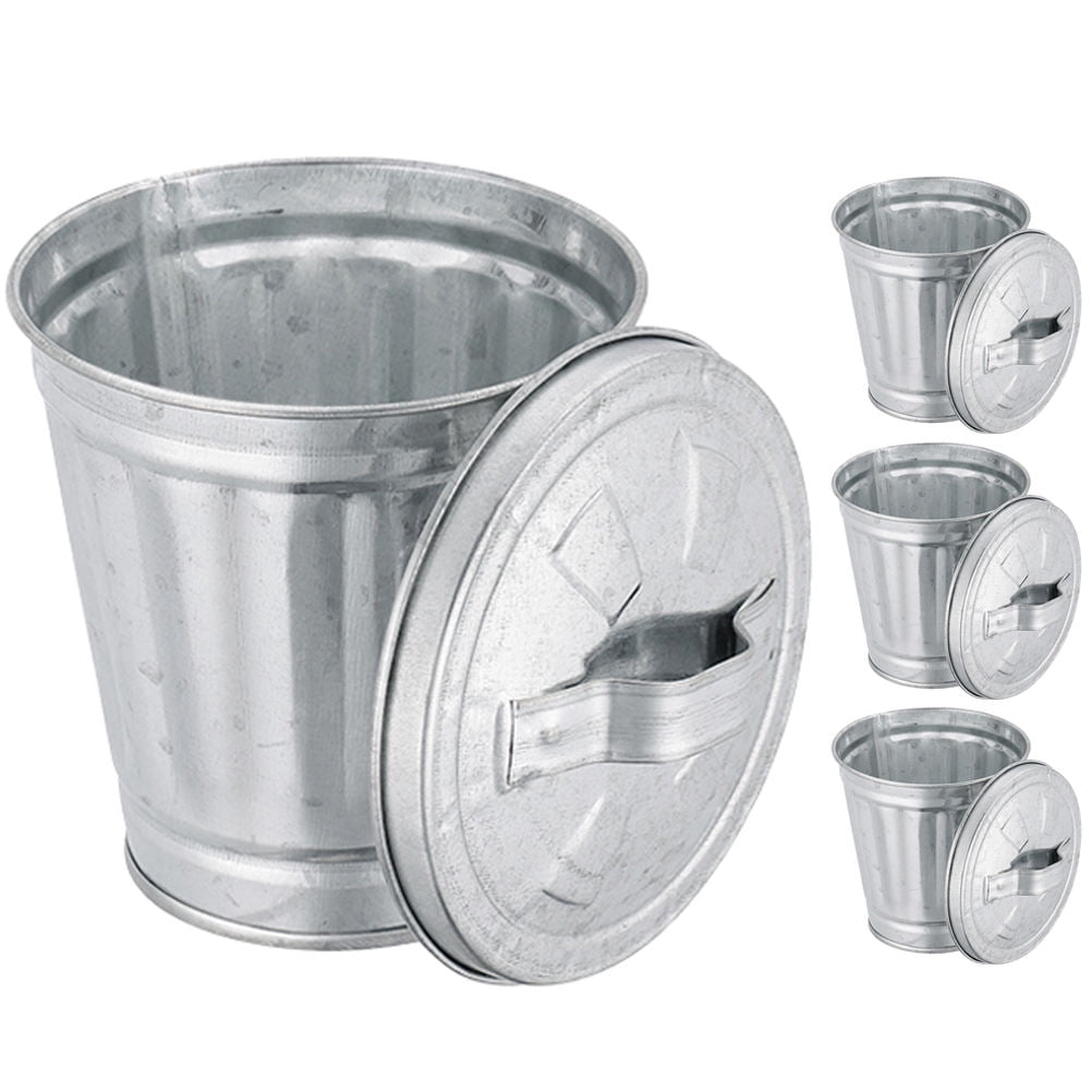 KALLORY 4Pcs Kitchen Scrap Bucket With Lid Iron Cute Shape Simple ...
