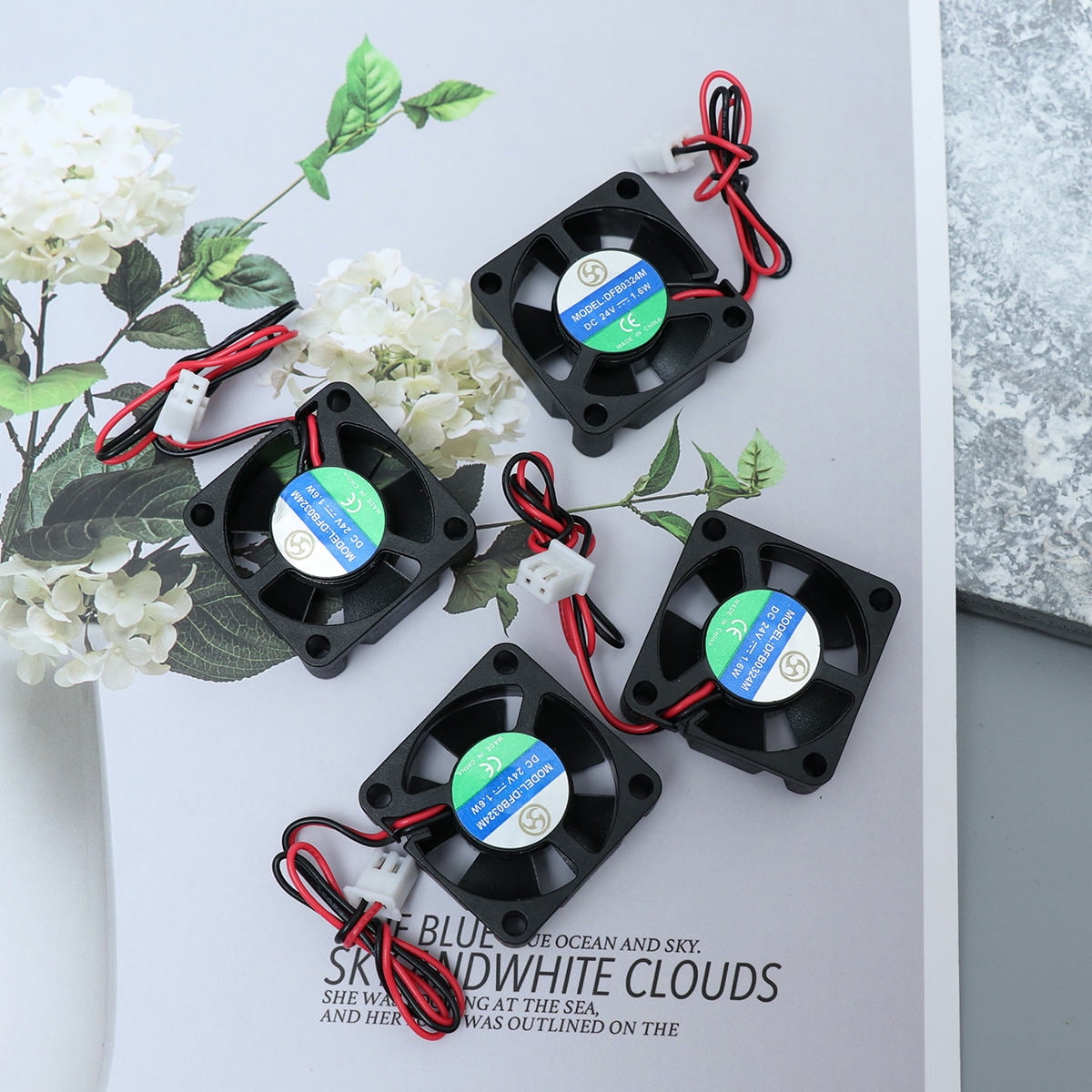 KALLORY 4pcs 3010 DC 24V Brushless Cooling Cooler Fan 2 Wire for ...