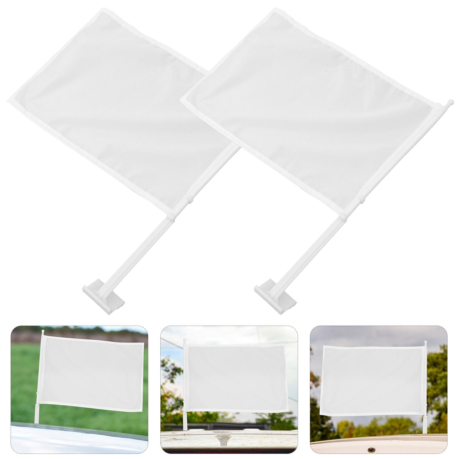 KALLORY 4pcs Hand Flag DIY Blank Handheld Flag for Race Conducting ...