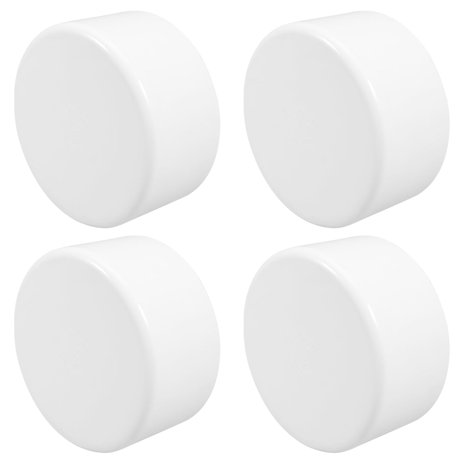 KALLORY 4Pcs White PVC Pipe End Caps Sturdy Round Plumbing Covers for ...