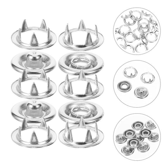 KALLORY 50 Sets of Metal Snaps Button Fasteners Press Studs Bag DIY ...