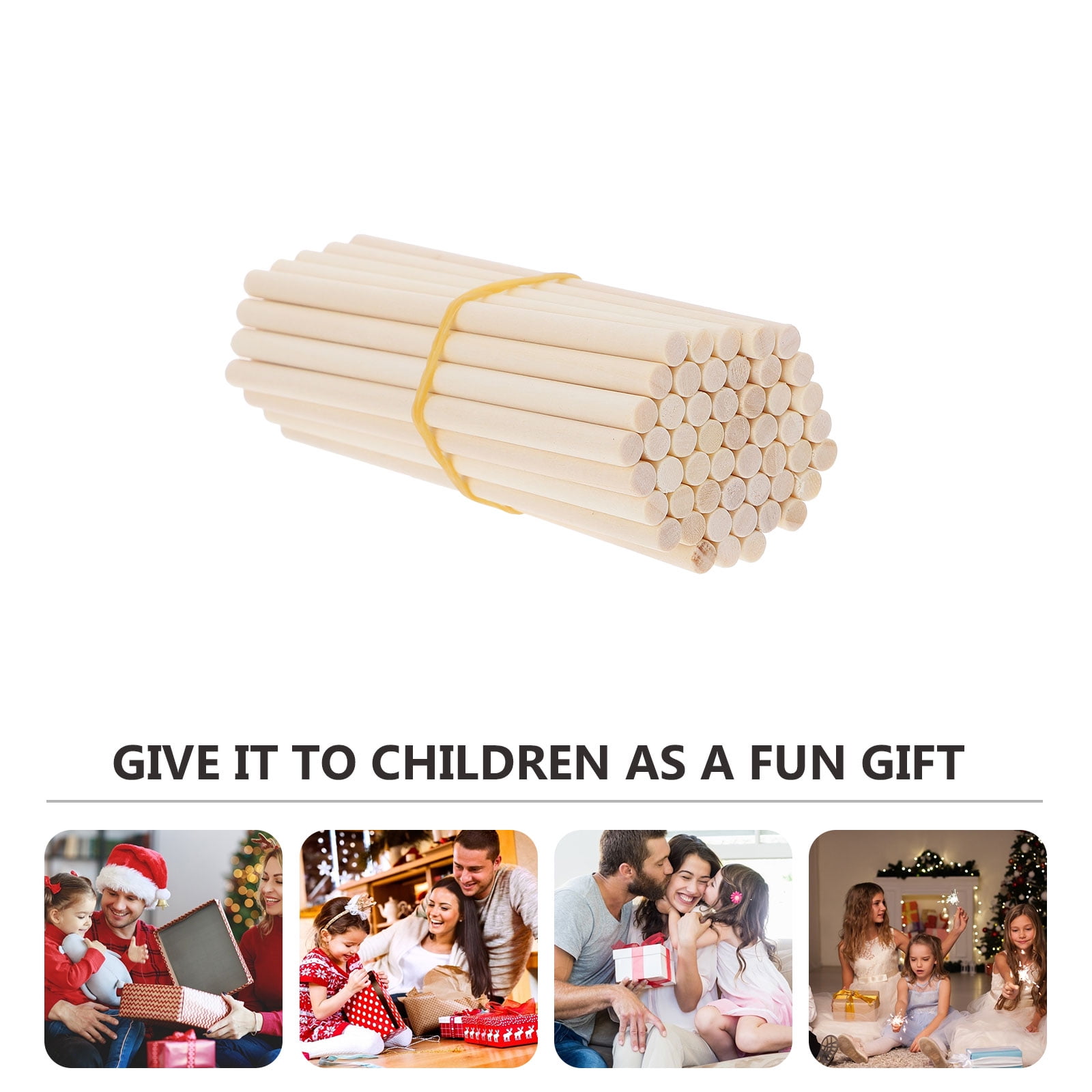 KALLORY Wooden Popsicle Sticks for Home Use Beige Synthetic Material ...