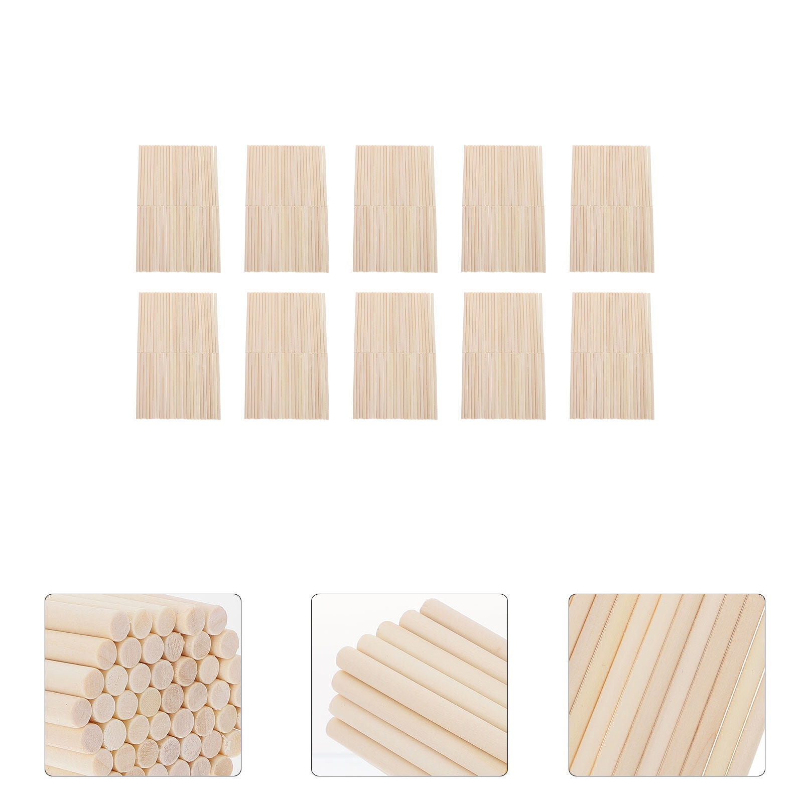 KALLORY 500 Pcs Wood Rolling Sticks for Diy Makers Ice Cream Supplies ...