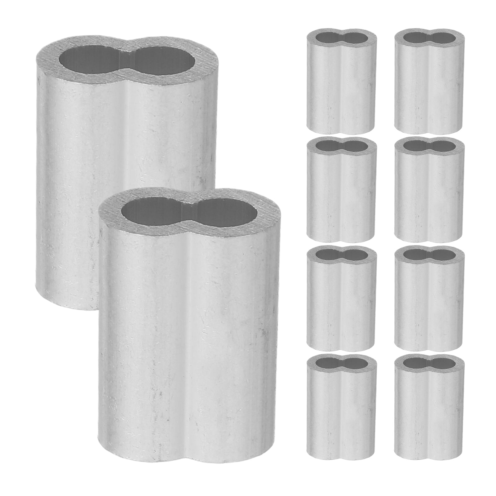 KALLORY 50PCS Aluminum Cable Crimps: Crimping Loop Sleeve Wire Rope ...