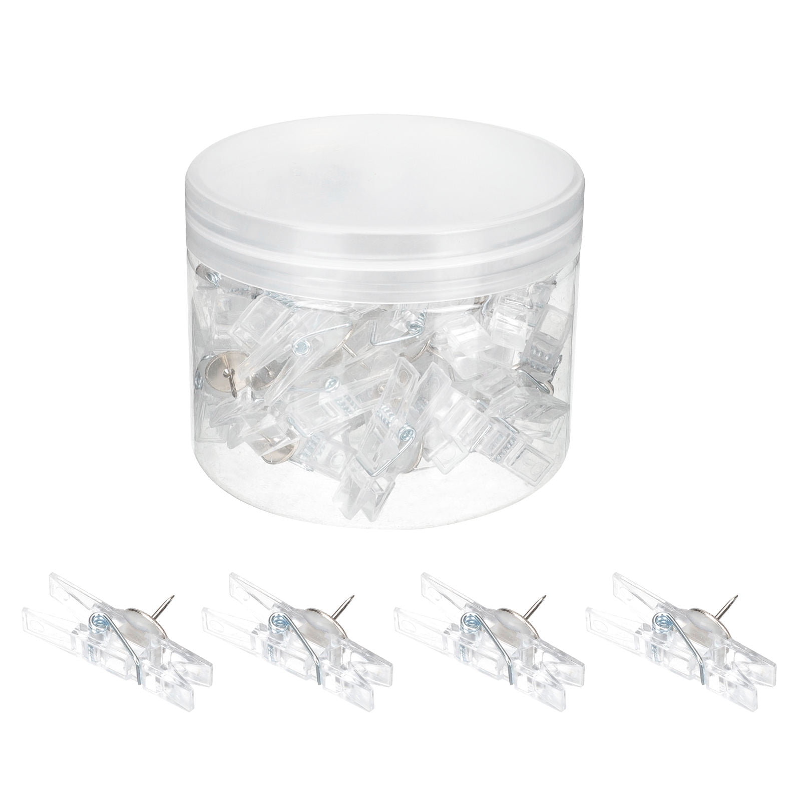 KALLORY 50Pcs Clear Photo Clips Plastic Mini Clips for Display Board ...