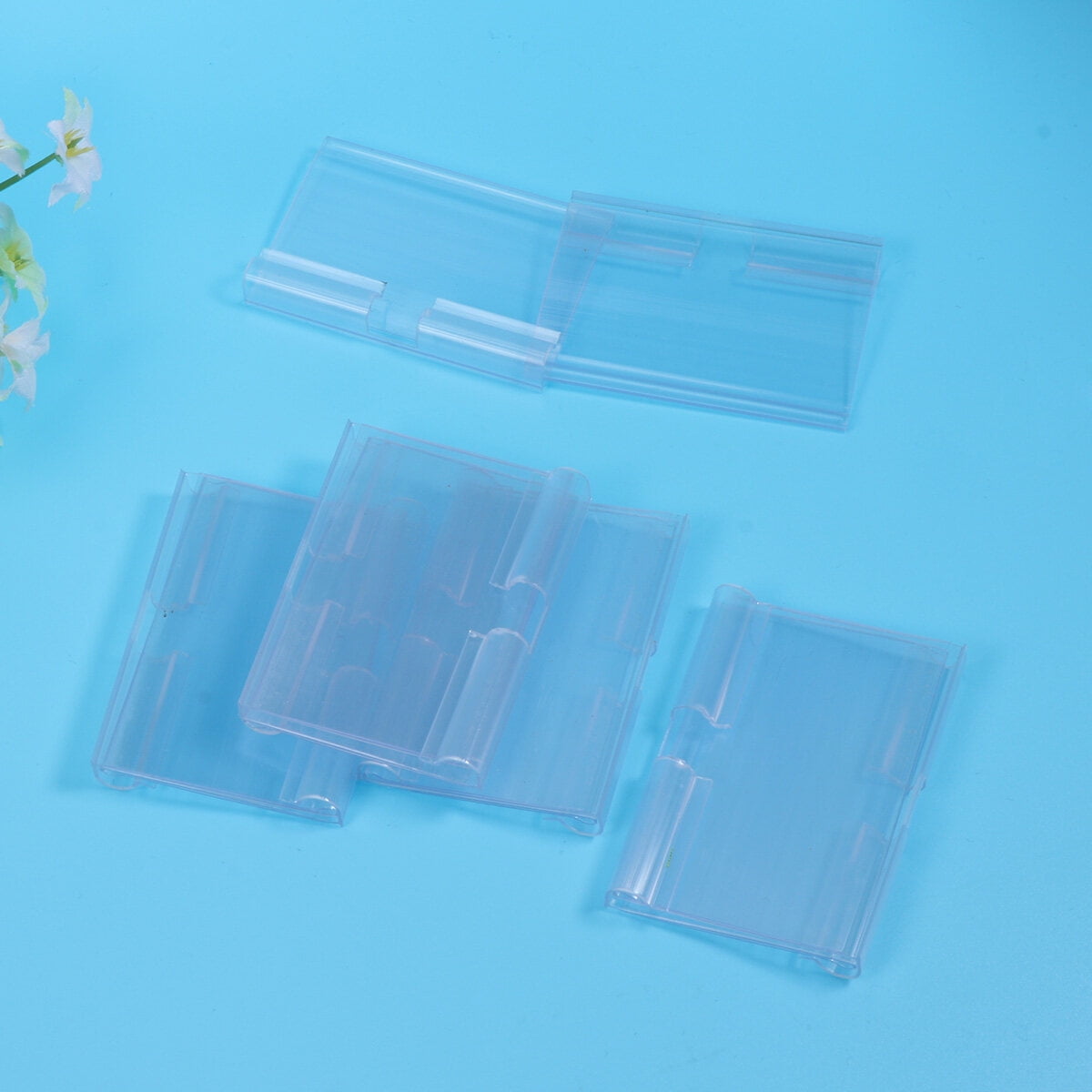 KALLORY 50Pcs Cube Bin Labels Transparent PVC Plastic Price Tags for ...