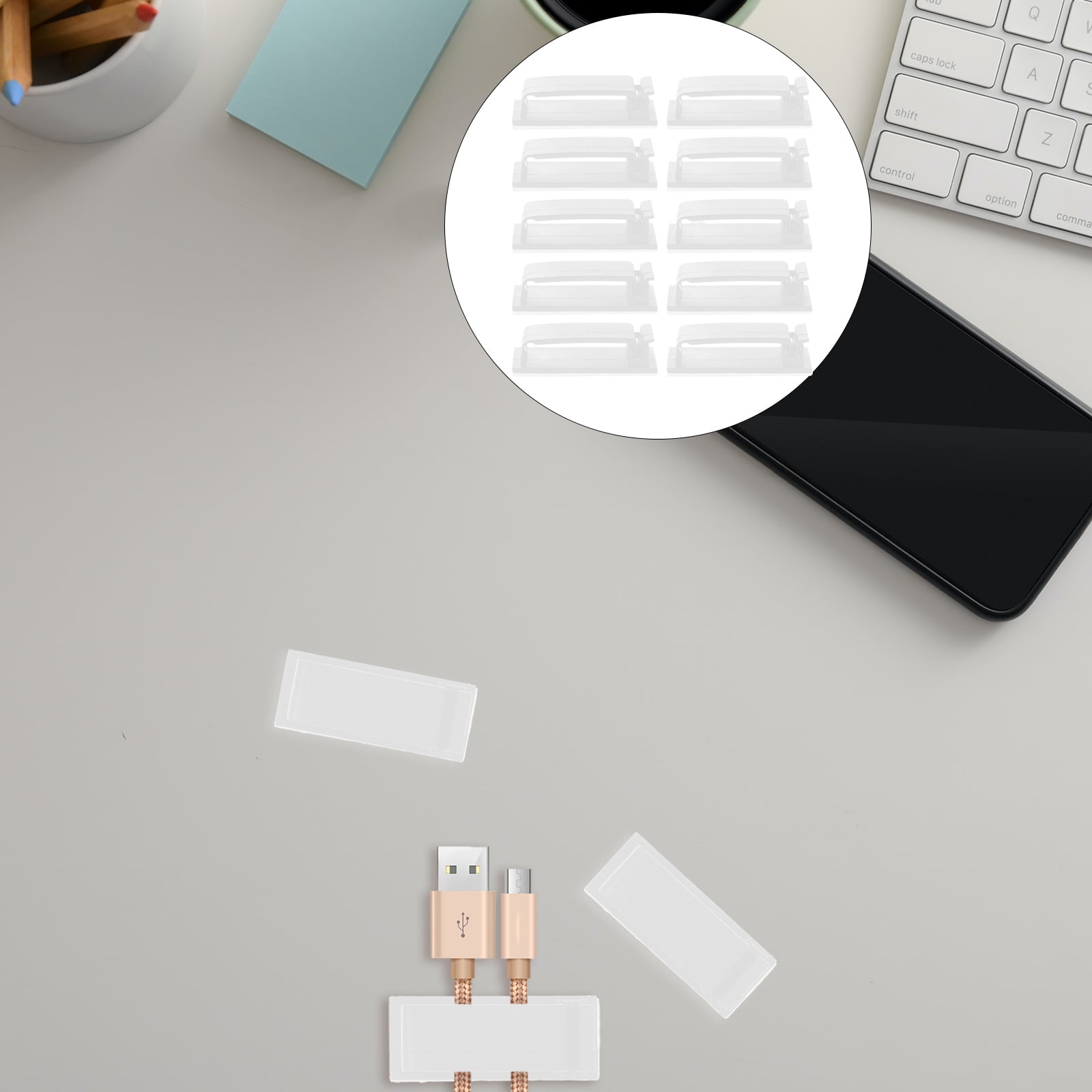 KALLORY 50Pcs Strong Adhesiveness Small Cable Clamps for Wires in Use ...