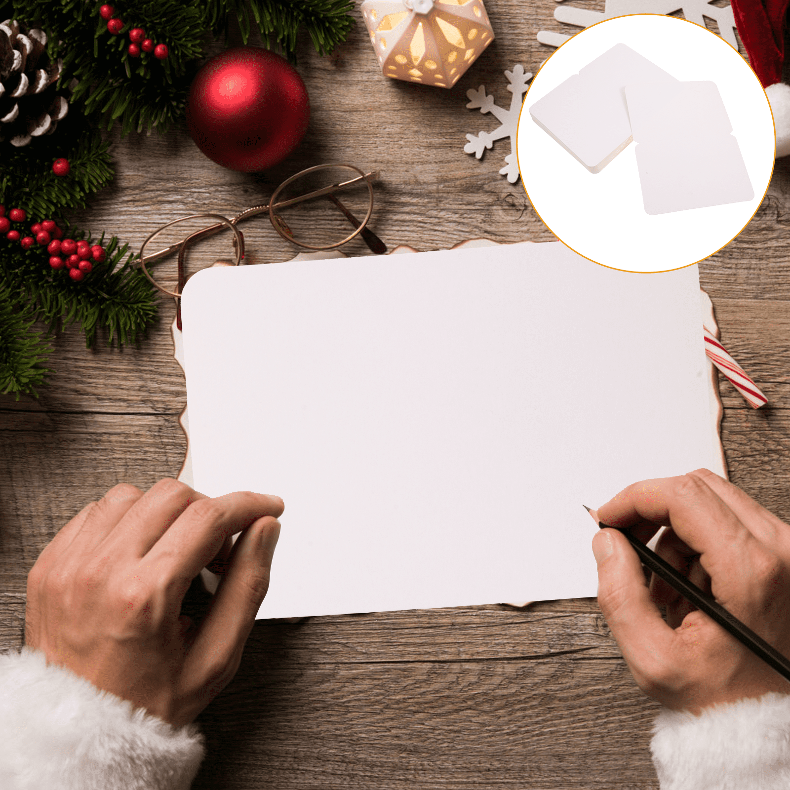 KALLORY 50Set Vintage Kraft Paper Greeting Cards Plain Blank Message ...