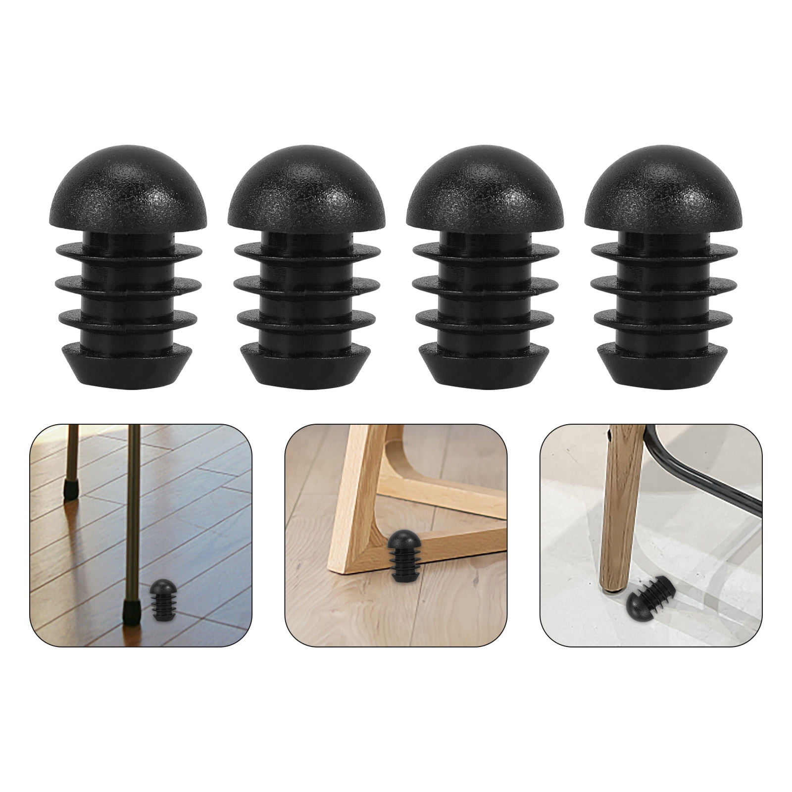 KALLORY 50pcs Plastic Tubing End Caps Multi-use Table Leg Plugs Tubing ...