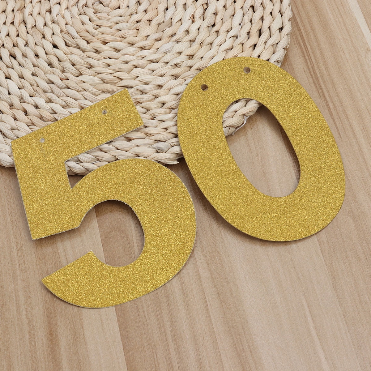 KALLORY 5M HELLO 50 Glitter Golden Garland Bunting Banners for Birthday ...