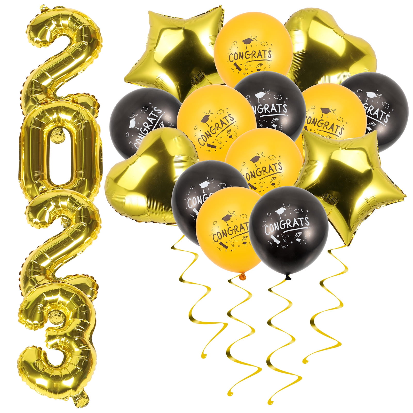 KALLORY 5Pack Balloon Graduation Decorations Hanging School Graduation ...