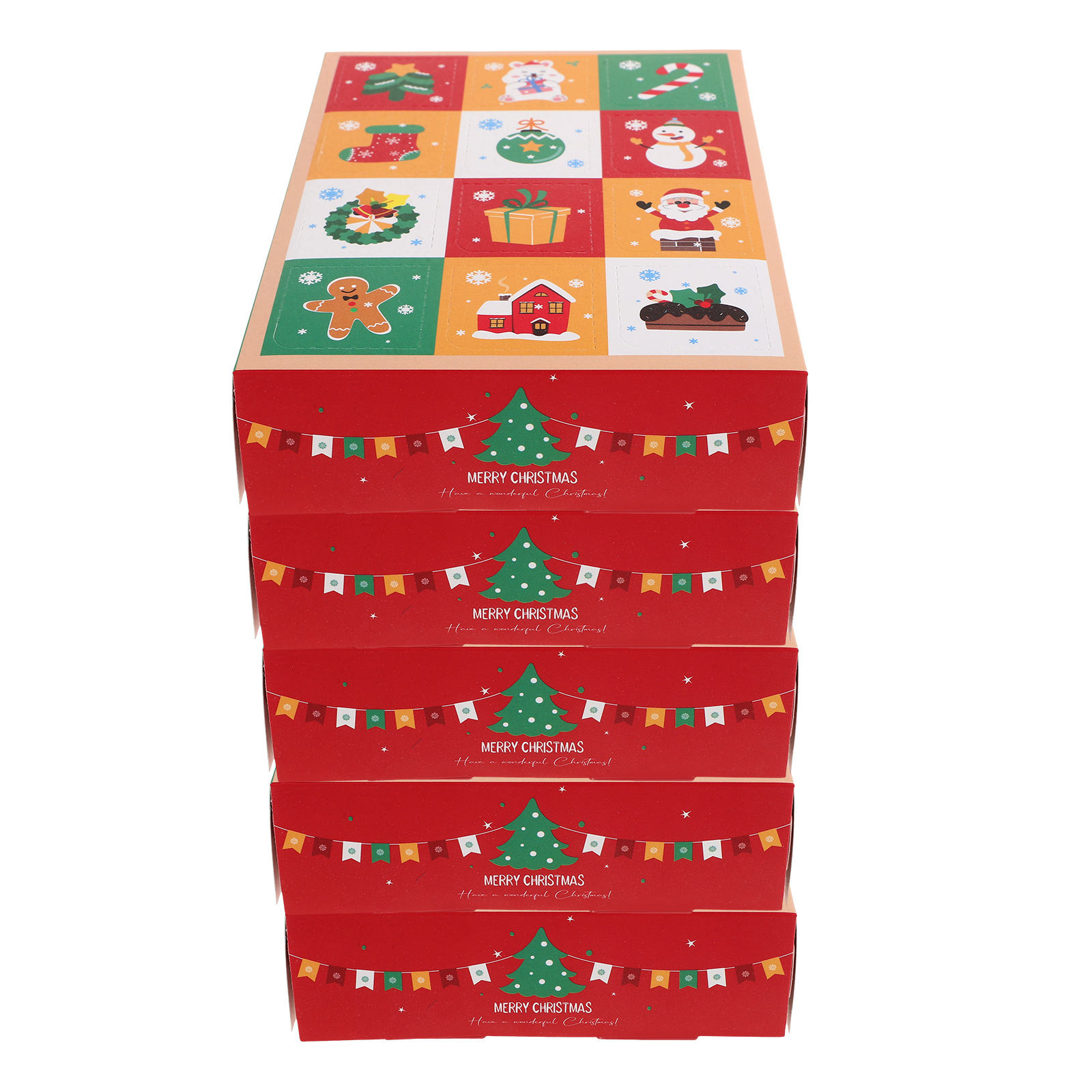 5pcs Christmas Treat Boxes with 12 Slots Party Favor Candy Wrapping ...