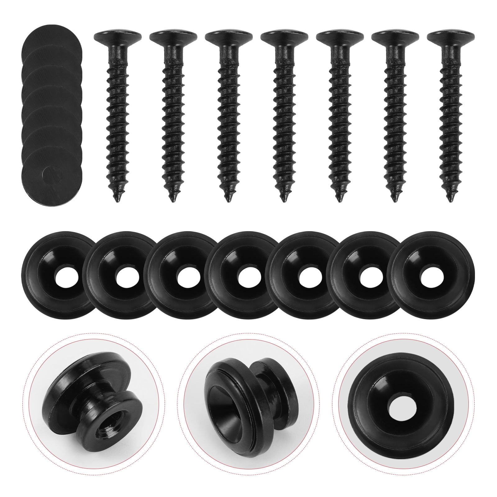 KALLORY 5Pcs Mushroom Head Guitar Strap Locks for Electric Guitars in ...