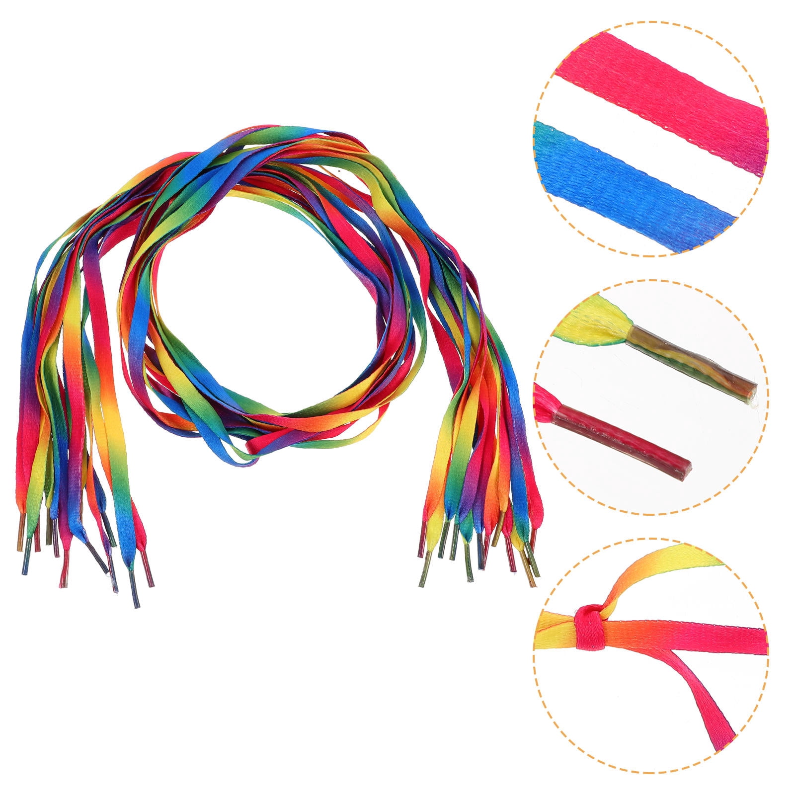 KALLORY 6 Pcs Colorful Shoe Laces For Sneakers And Sports Shoes Rainbow ...